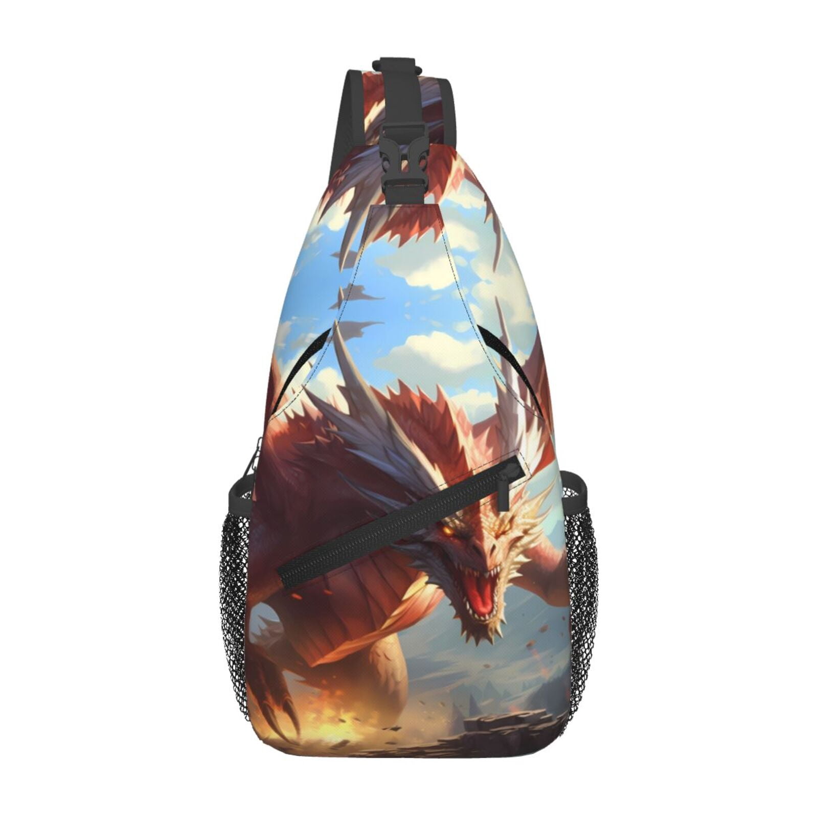 Sling Bag for Men, Ferocious Dragon Fury Fanny Pack Crossbody Bags ...