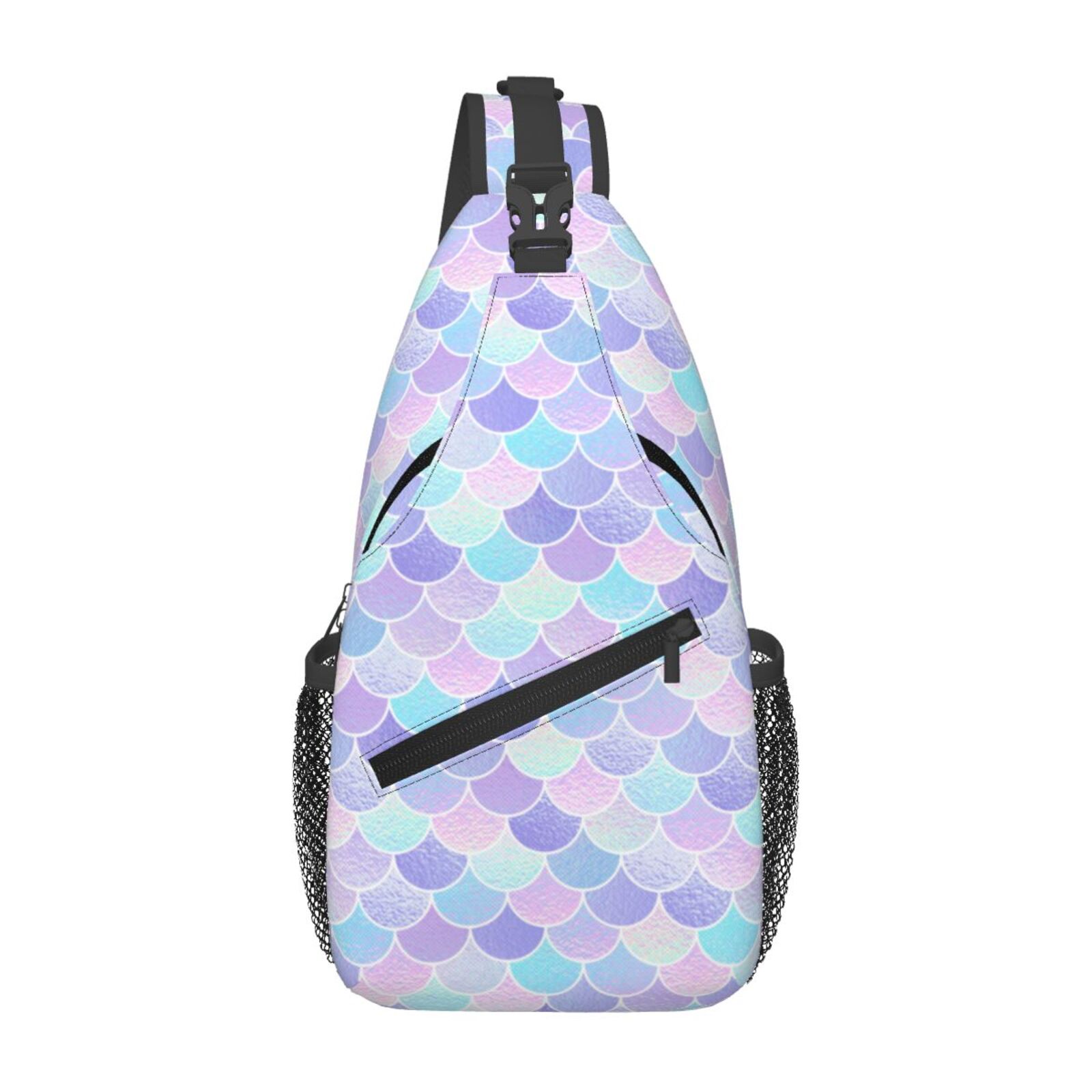 Sling Bag for Men, Fish scales watercolor texture Fanny Pack Crossbody ...
