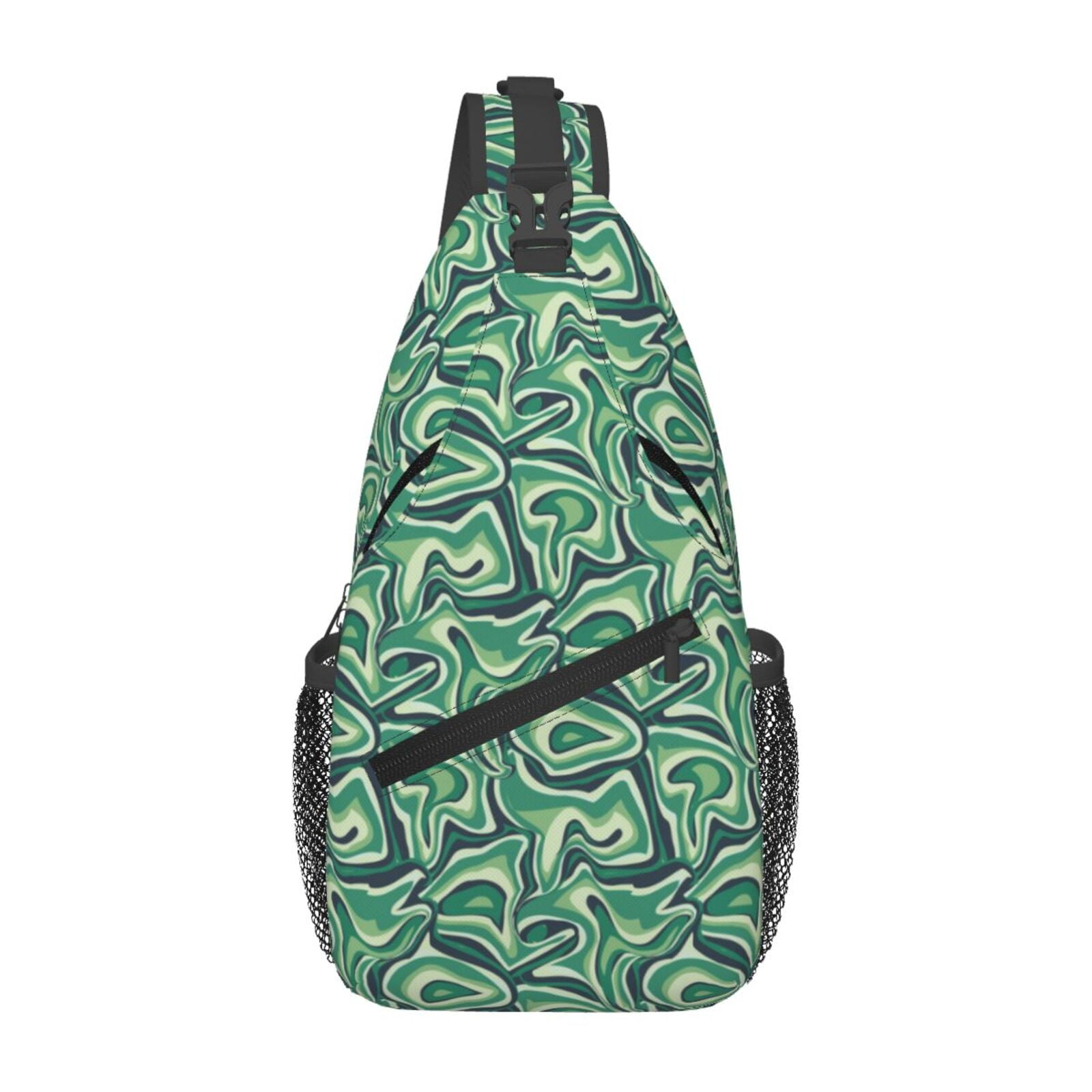 Sling Bag for Men, Green paint spots Fanny Pack Crossbody Bags Shoulder ...