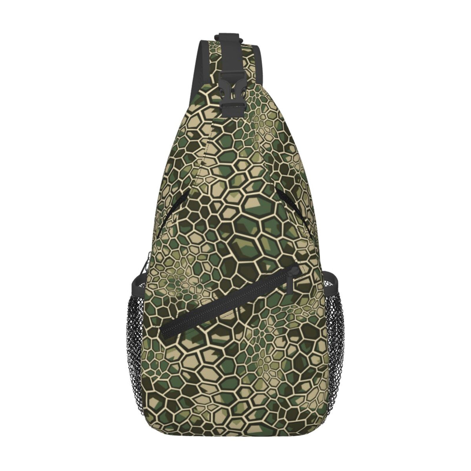 Sling Bag for Men, Modern Snake Print Green Fanny Pack Crossbody Bags ...