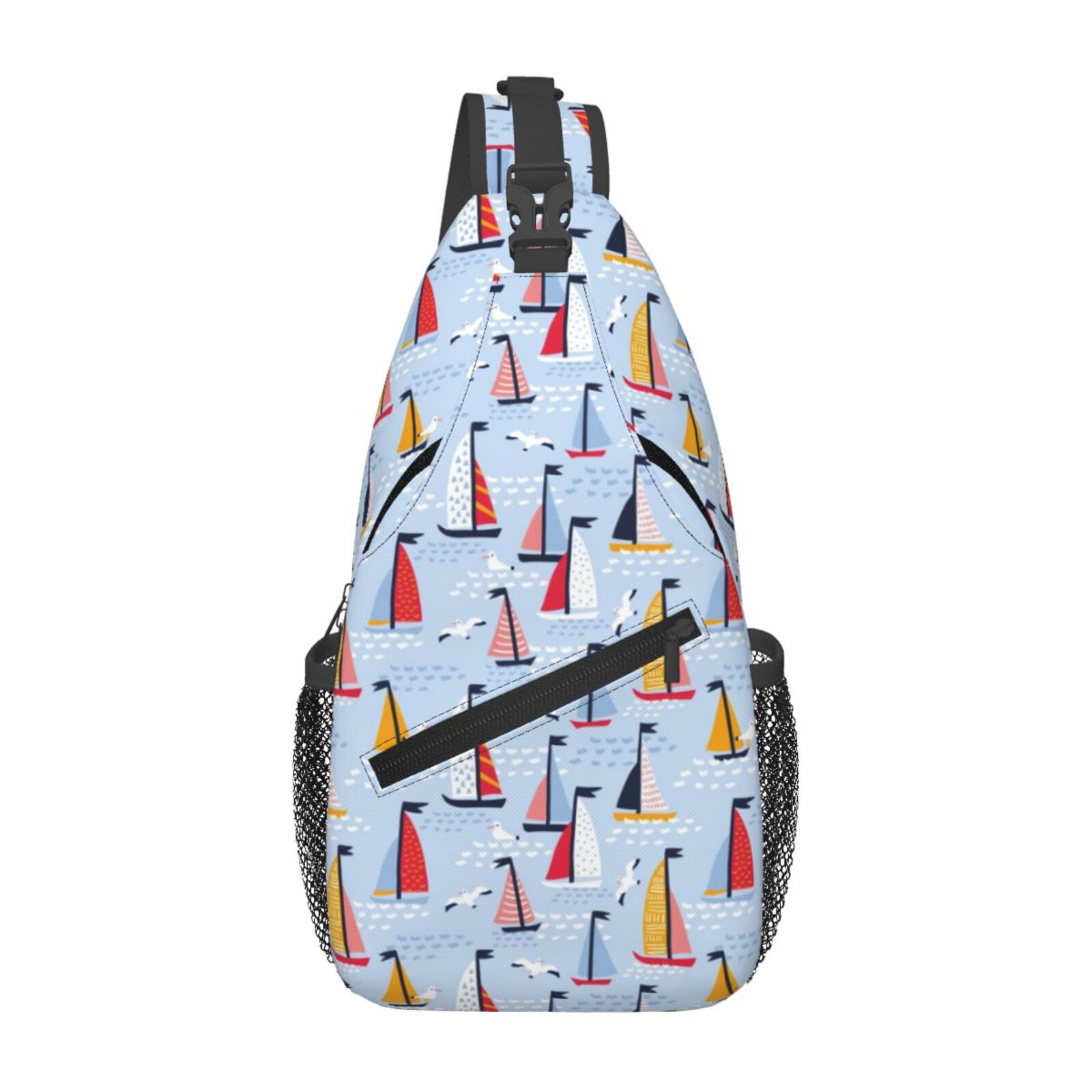 Sling Bag for Men, Sailboats And Seagulls Fanny Pack Crossbody Bags ...