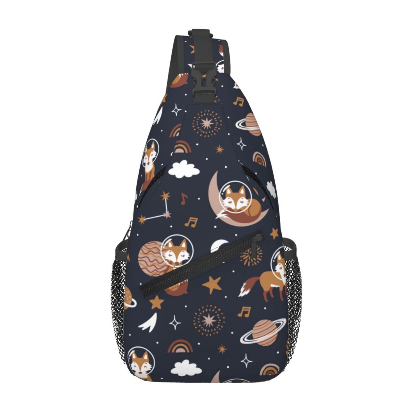 Sling Bag for Men, Space Music Fox Fanny Pack Crossbody Bags Shoulder ...