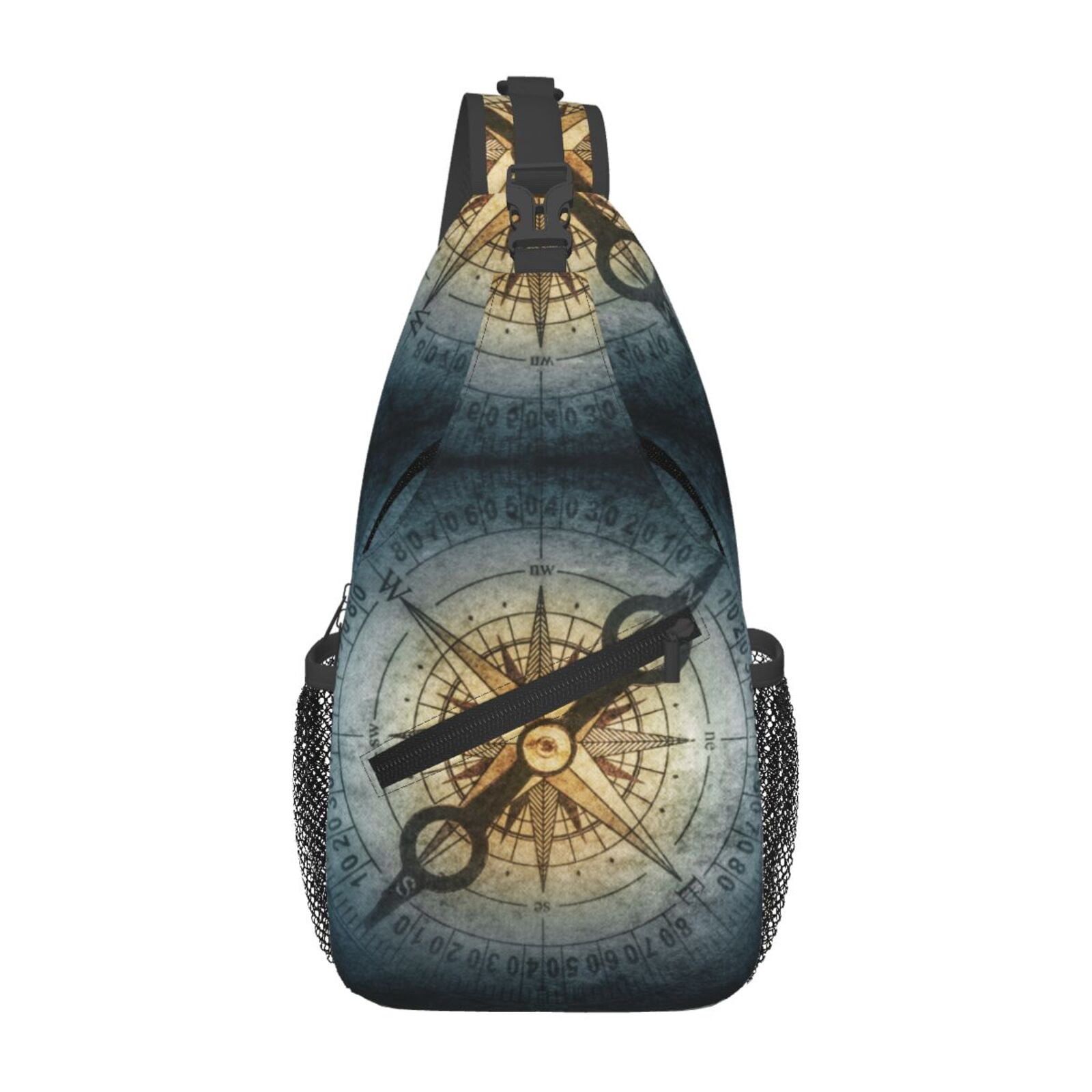 Sling Bag for Men, Vintage Compass Fanny Pack Crossbody Bags Shoulder ...