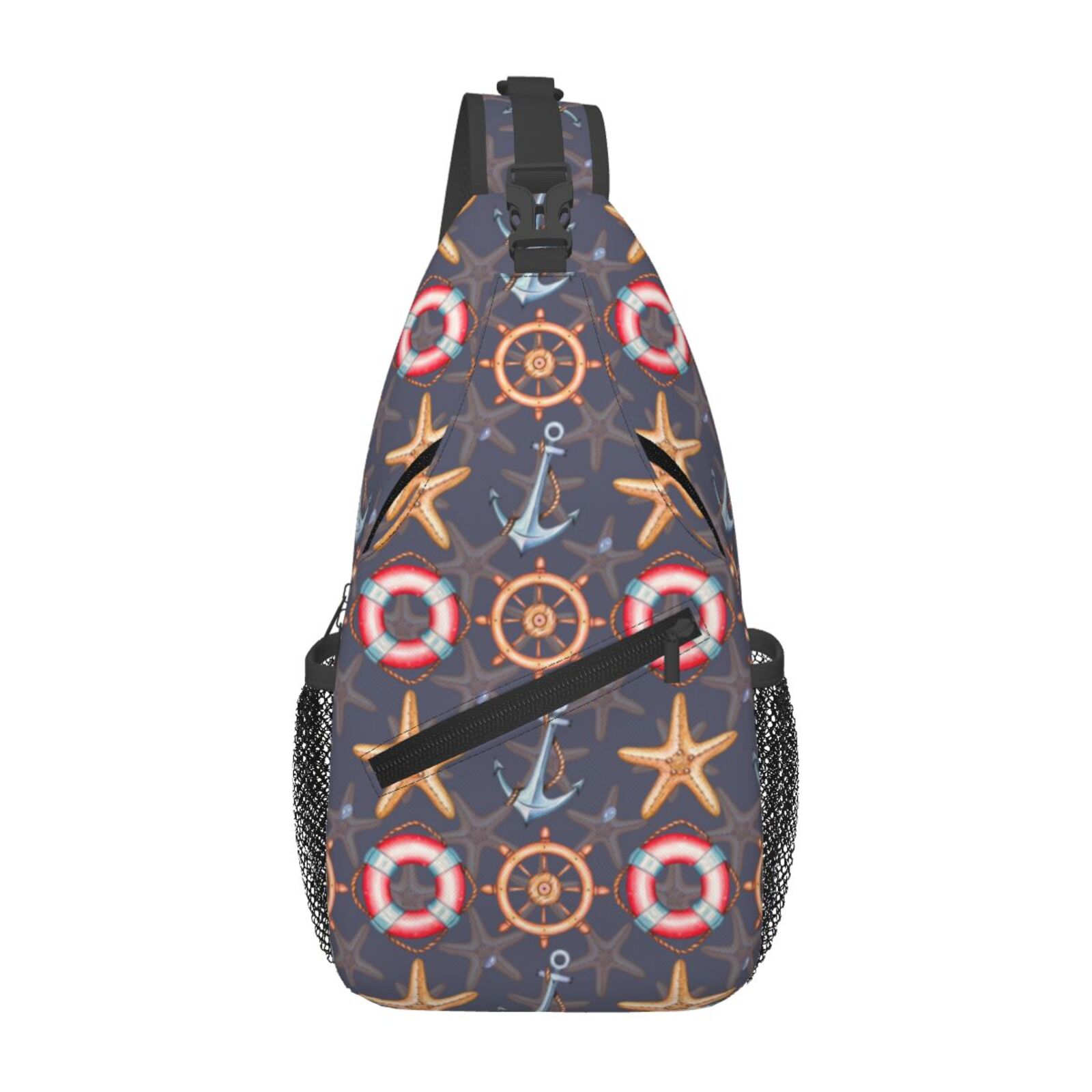 Sling Bag for Men, anchors ship starfish cool Fanny Pack Crossbody Bags ...