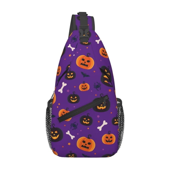 Sling Bag for Men, halloween pumpkins cute fun Fanny Pack Crossbody ...
