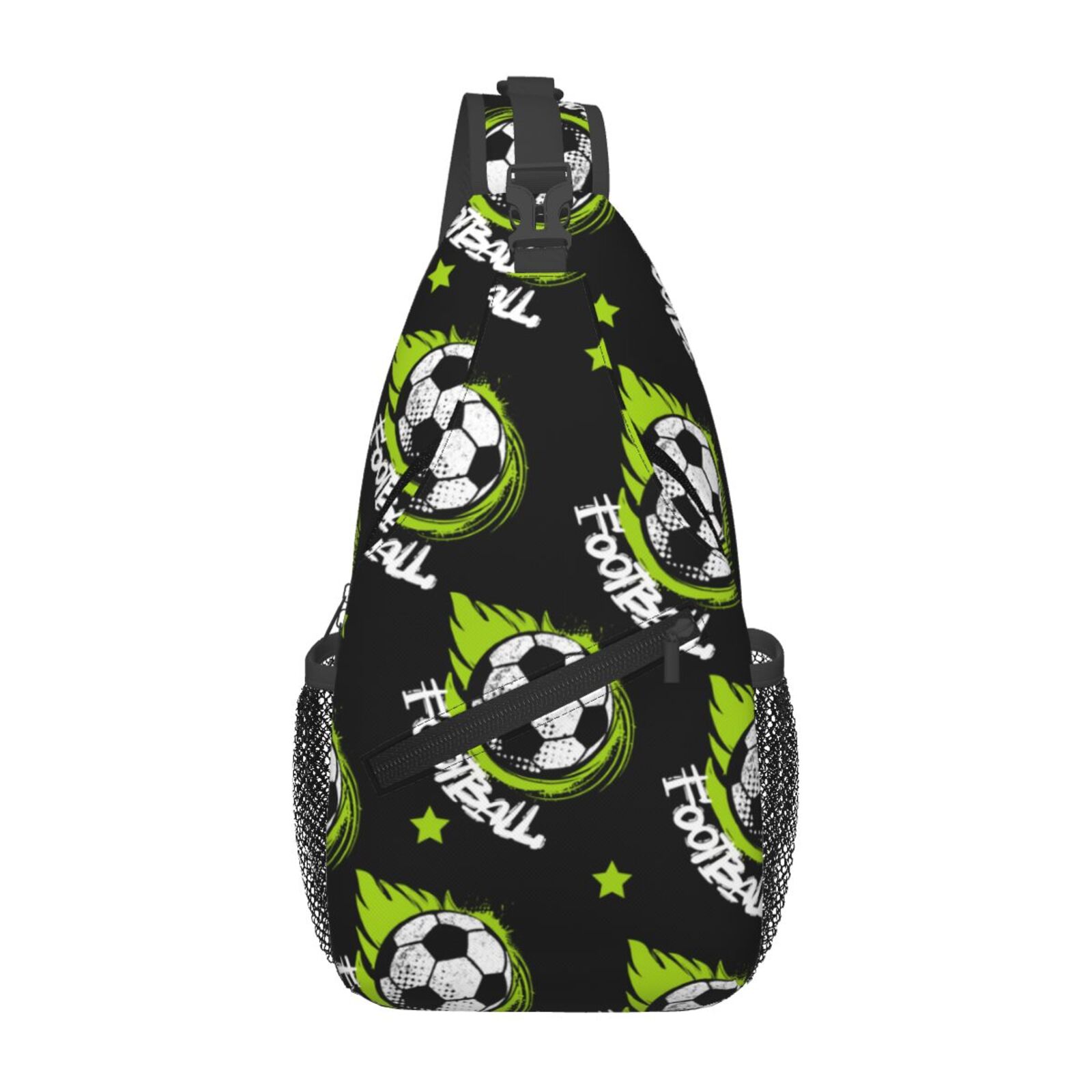 Sling Bag for Men, soccer football ball cool black Fanny Pack Crossbody ...