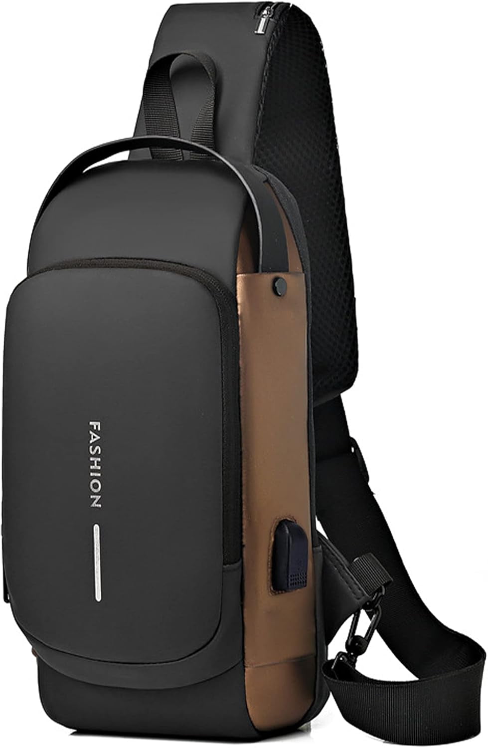 Sling Bag for Men Anti-Theft USB Crossbody Backpack Waterproof Chest ...