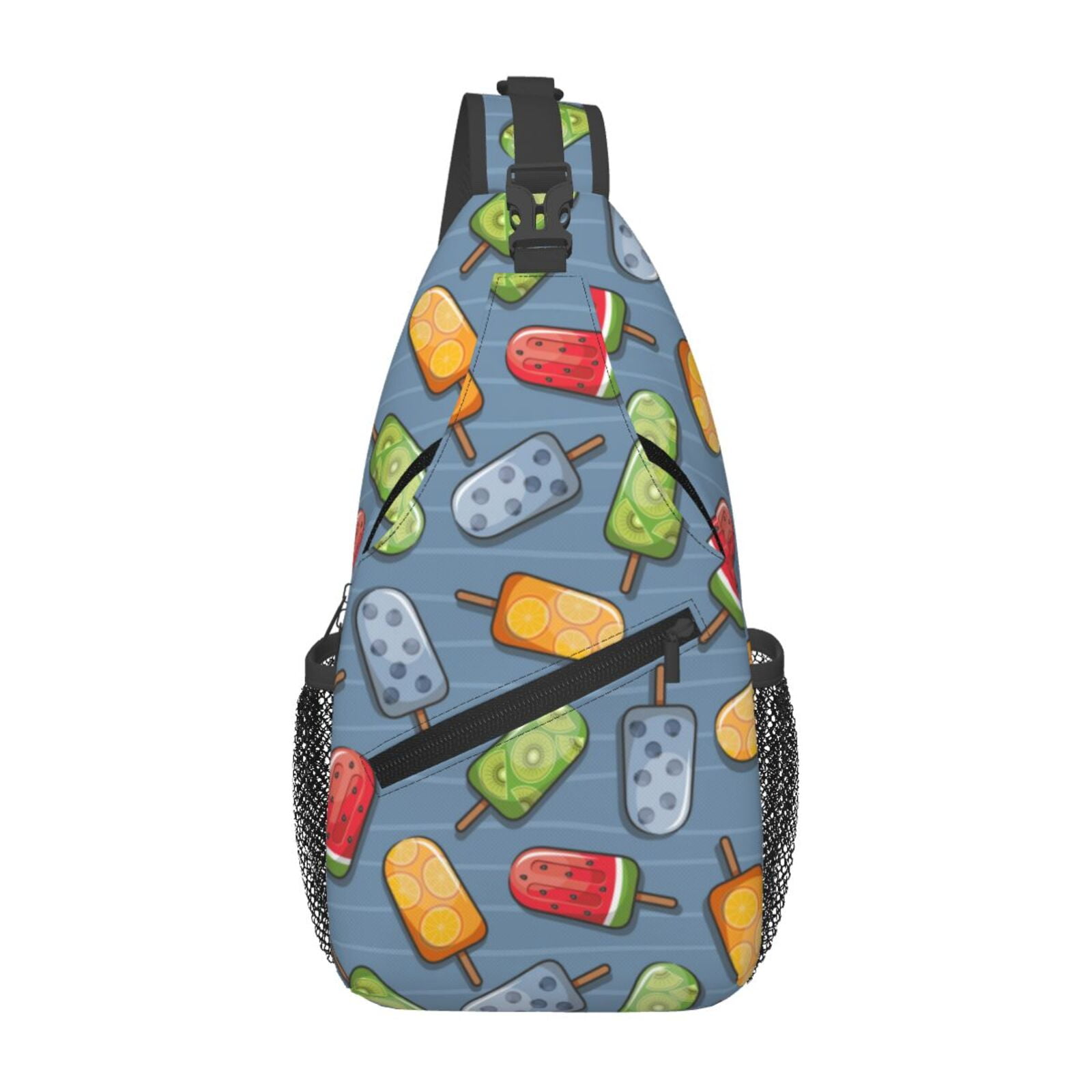 Sling Bag for Men, Cartoon Fruit Popsicle Print Mens Crossbody Bag ...