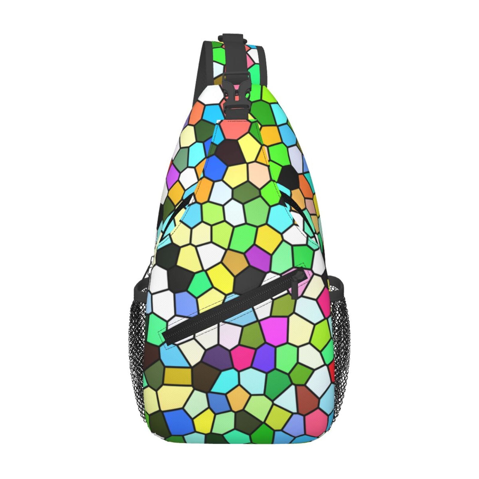 Sling Crossbody Bag for Women and Men Colorful Tie Dye Stained Glass ...