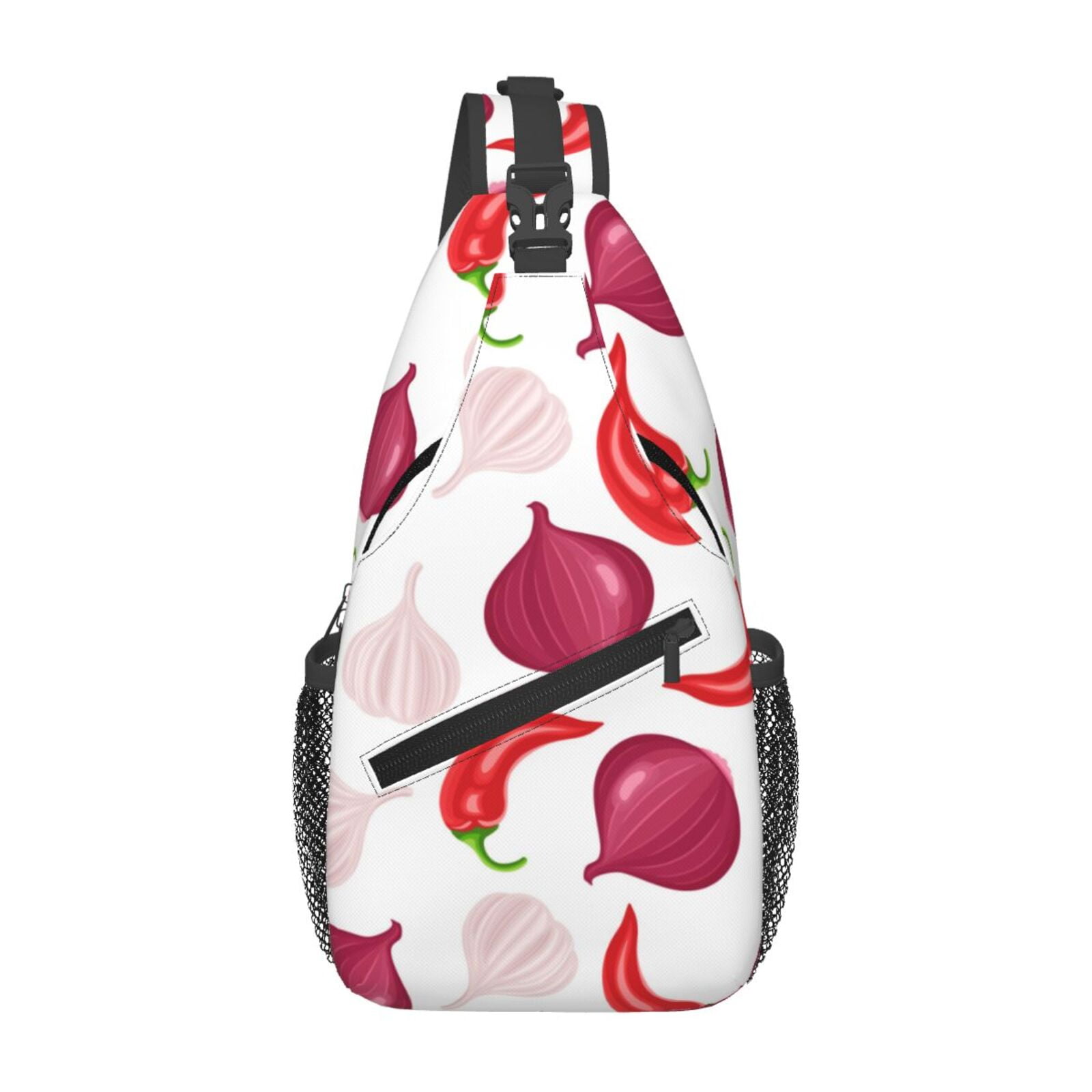 Sling Crossbody Bag for Women and Men Chili Pepper onion Print Small Sling Backpack, Chest Bag ...