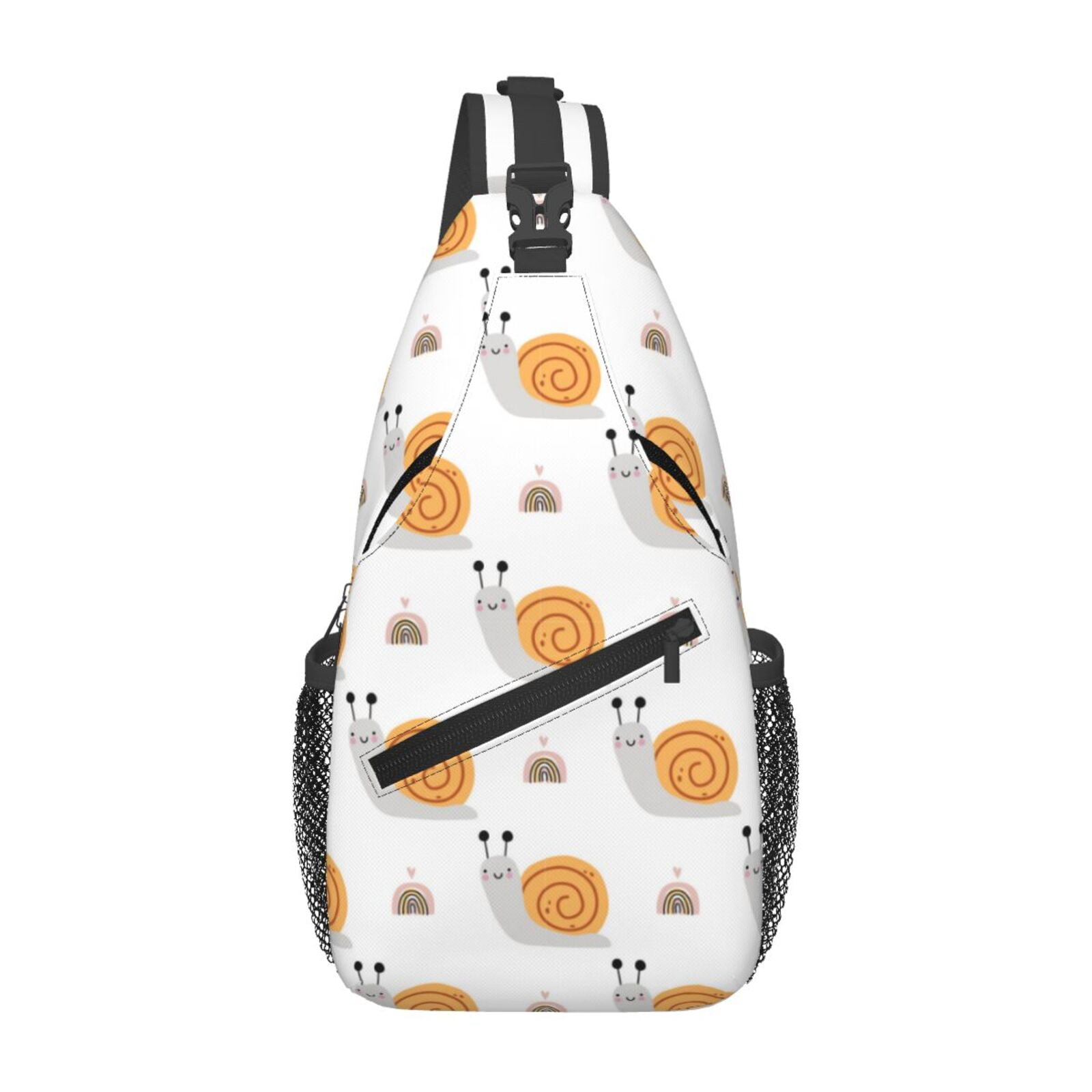 Sling Crossbody Bag for Women and Men Cute Cartoon Snail Pattern Small ...