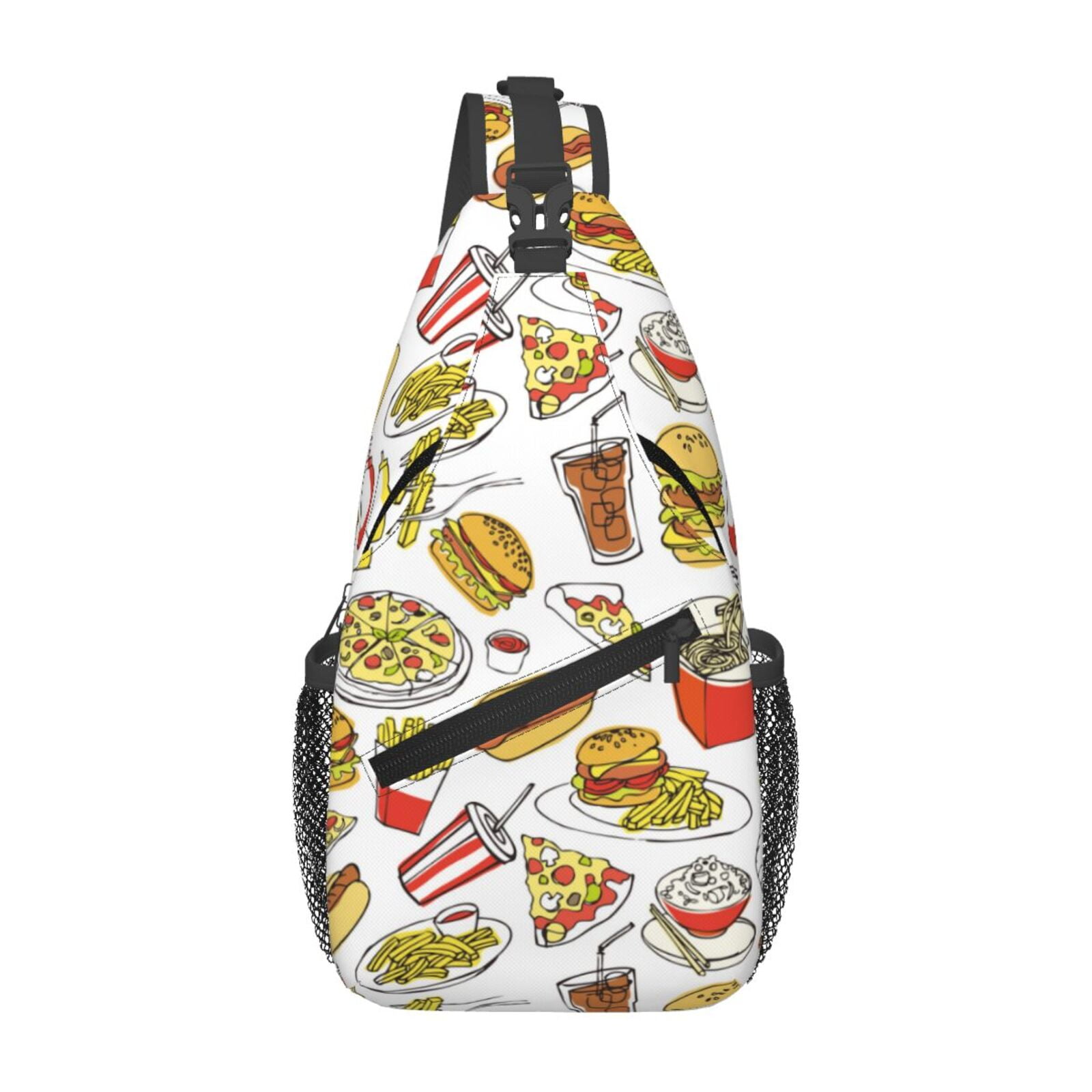 Sling Crossbody Bag for Women and Men Cute Food Pizza Fries Small Sling ...