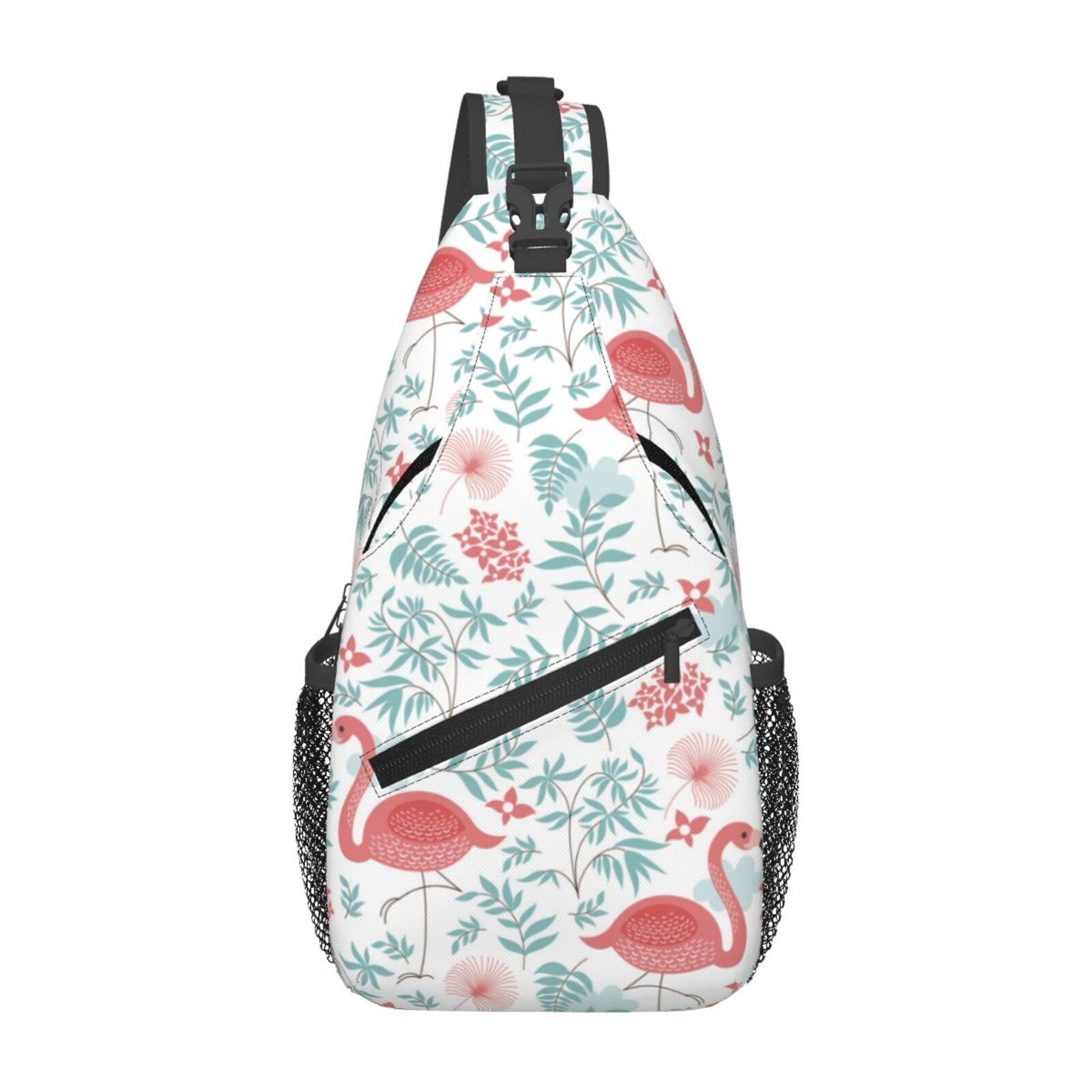 Sling Crossbody Bag for Women and Men Flamingo Banana Leaf Small Sling ...