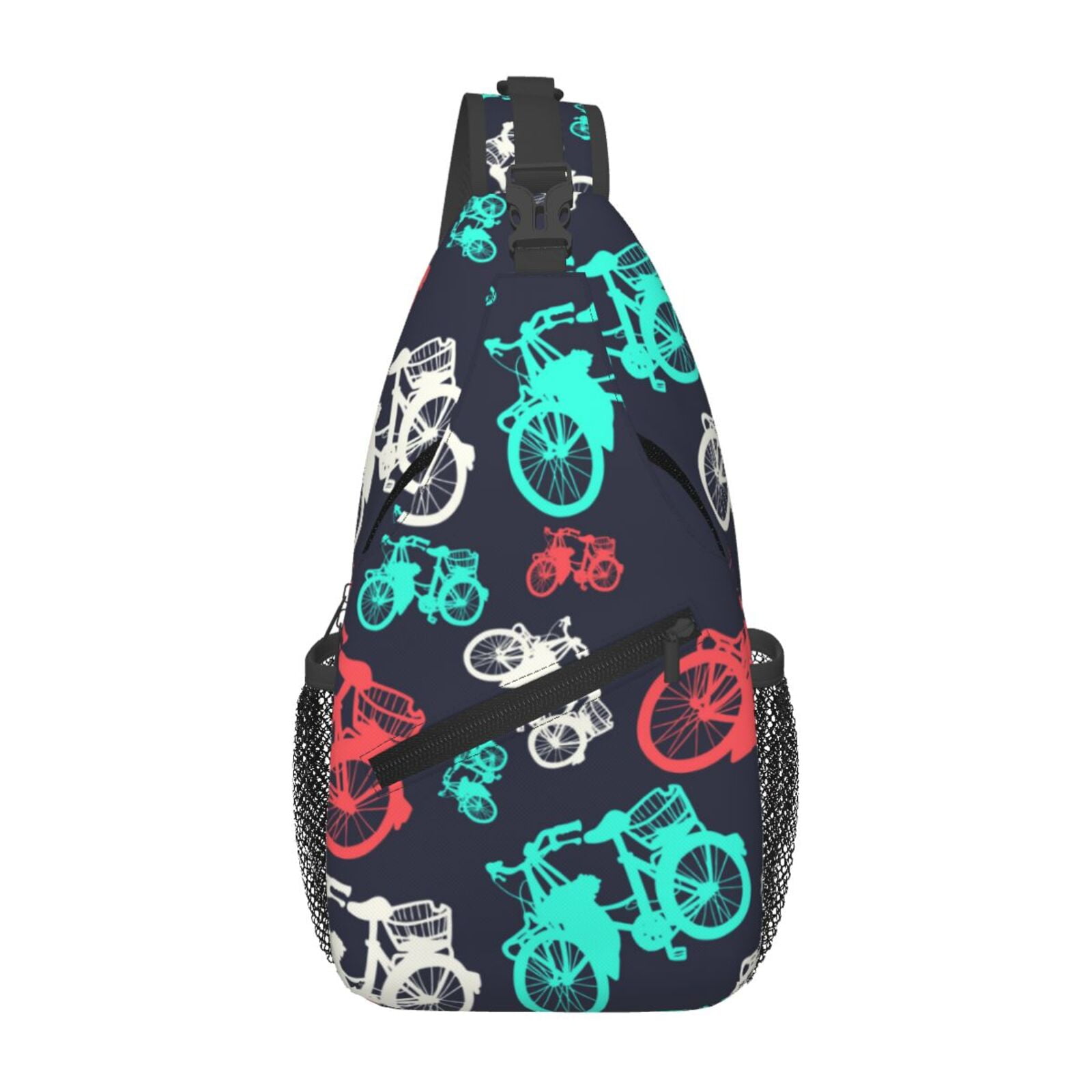 Sling Crossbody Bag for Women and Men Green Bike Pattern red Small ...