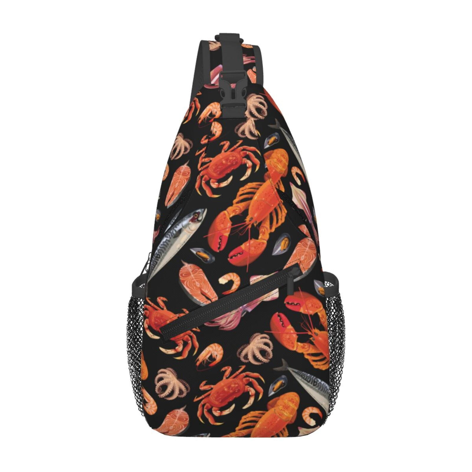 Sling Crossbody Bag for Women and Men Lobster Squid Crab Small Sling ...