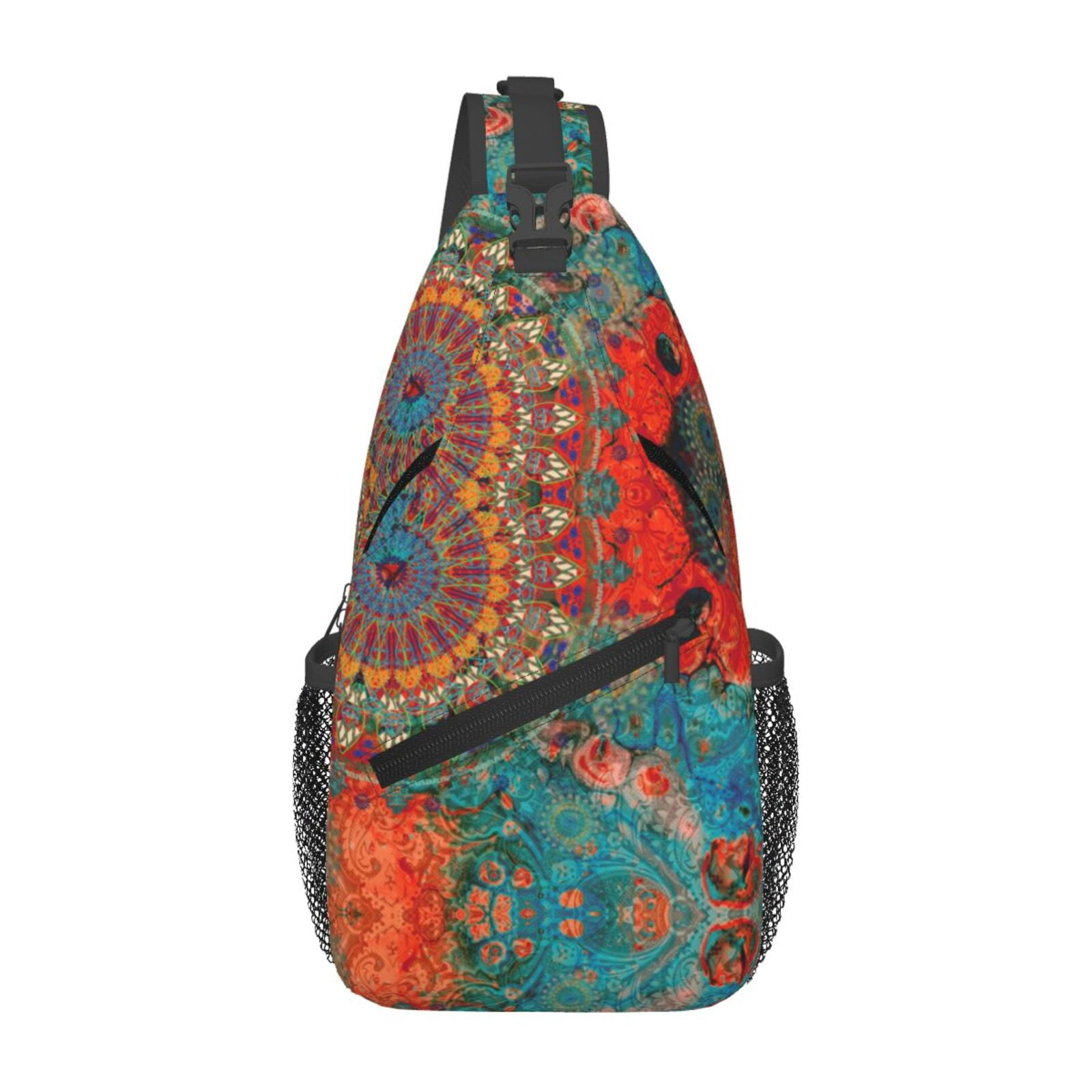 Sling Crossbody Bag for Women and Men Mandala Colorful Small Sling ...