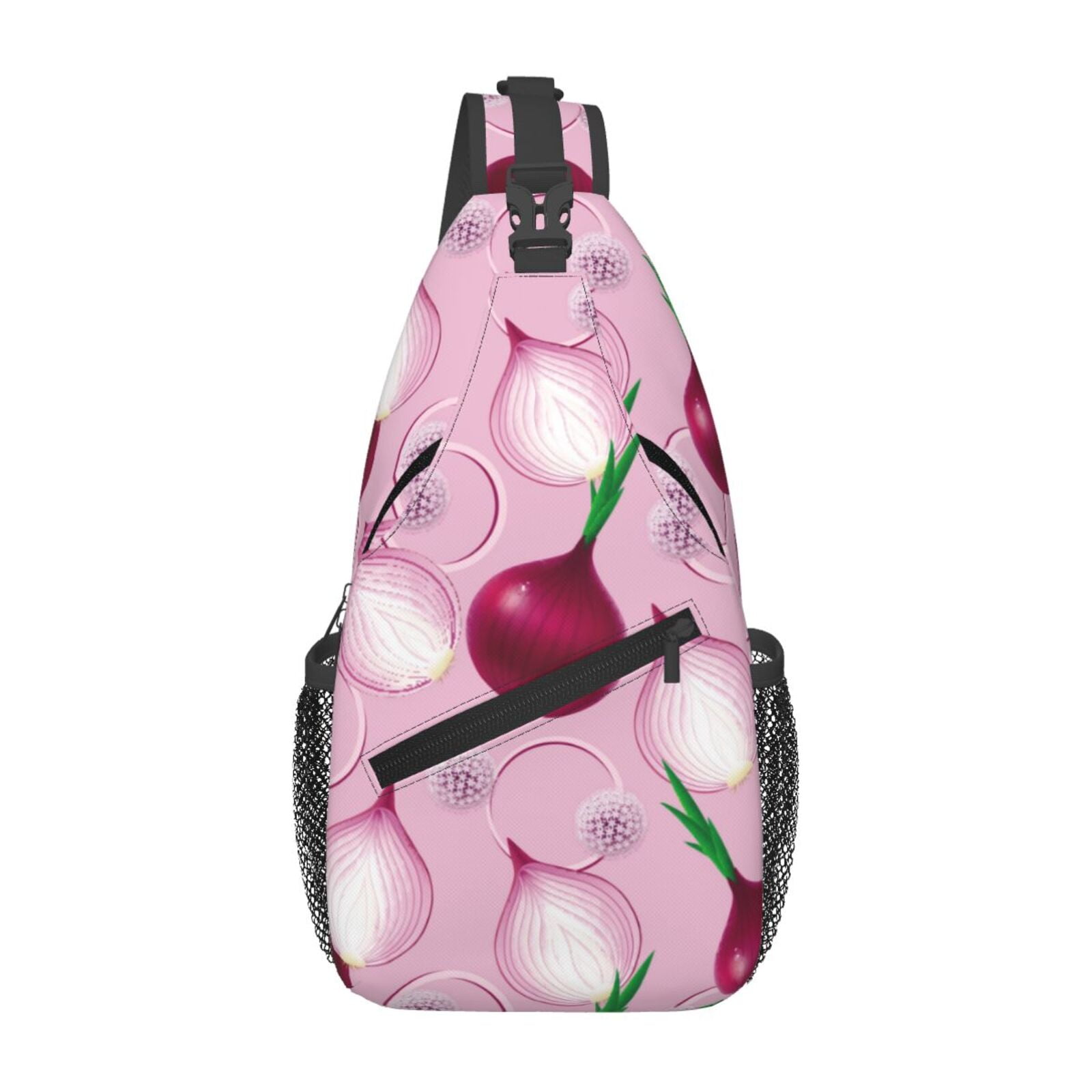 Sling Crossbody Bag for Women and Men Onion Pattern purple Small Sling Backpack, Chest Bag ...