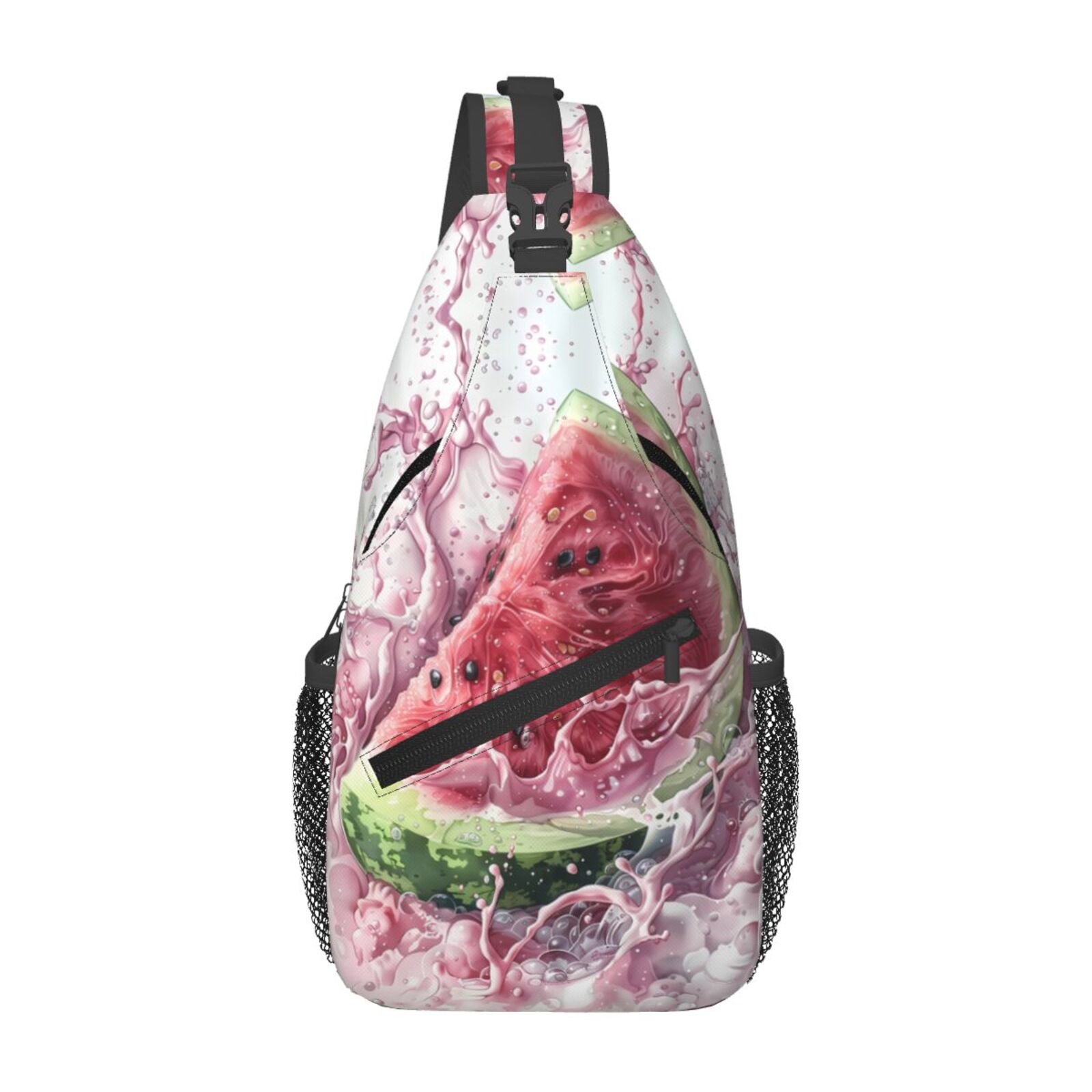 Sling Crossbody Bag for Women and Men Watermelon Splash Realism Art ...