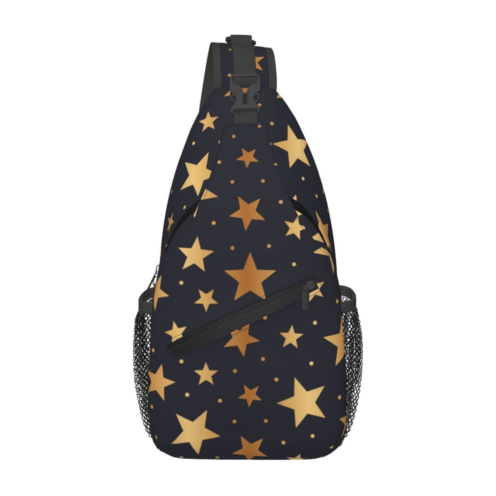 Sling Crossbody Bag for Women and Men gold glitter star Small Sling ...
