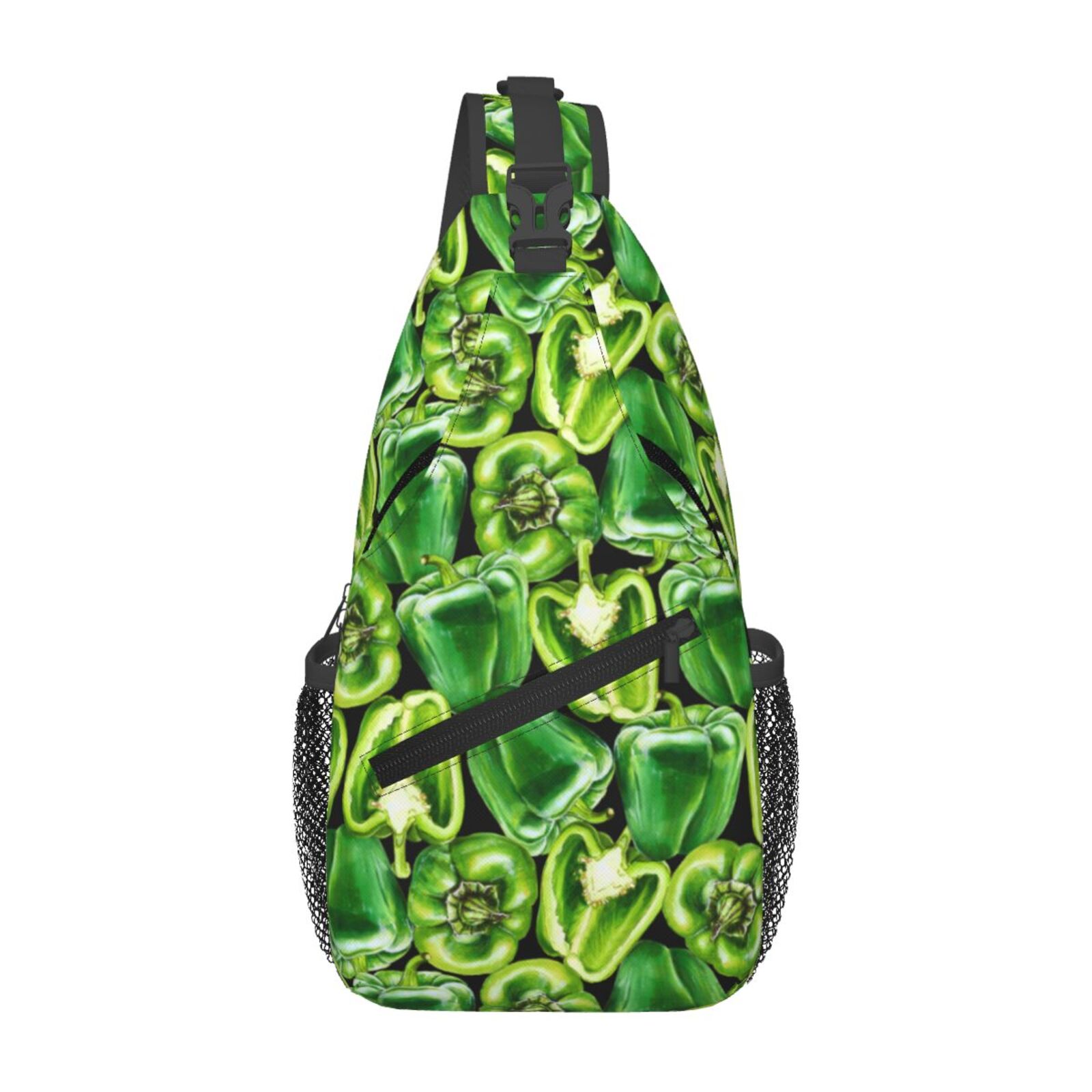 Sling Crossbody Bag for Women and Men green Bell Pepper funny Small ...