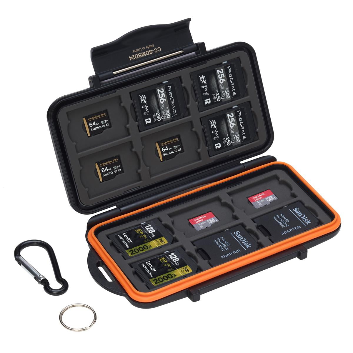 Slinger Card Caddy Memory Card Case for SD & microSD Cards, Black ...