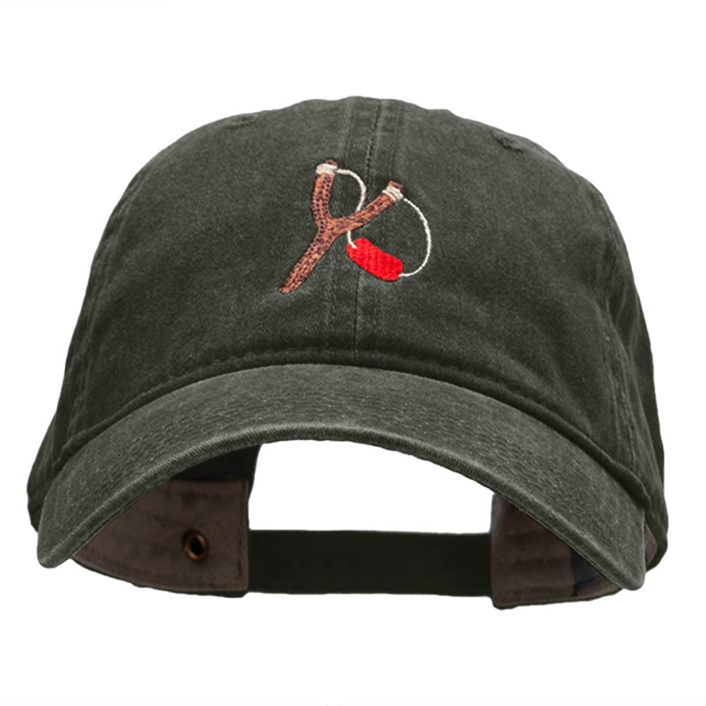 Slingshot Embroidered Washed Pigment Dyed Cap - Black OSFM - Walmart.com
