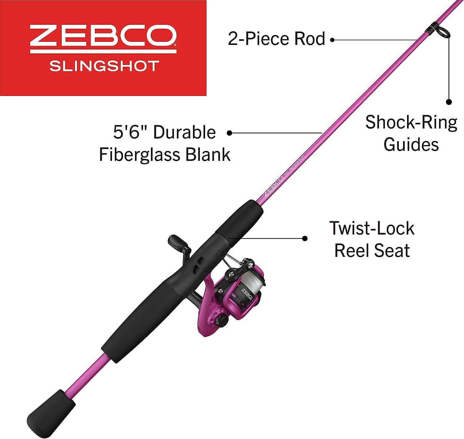 Slingshot Spinning Reel and Fishing Rod Combo, 2-Piece Medium-Light ...