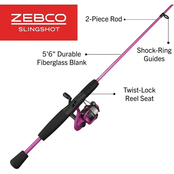 Slingshot Spinning Reel and Fishing Rod Combo, 2-Piece Medium-Light ...