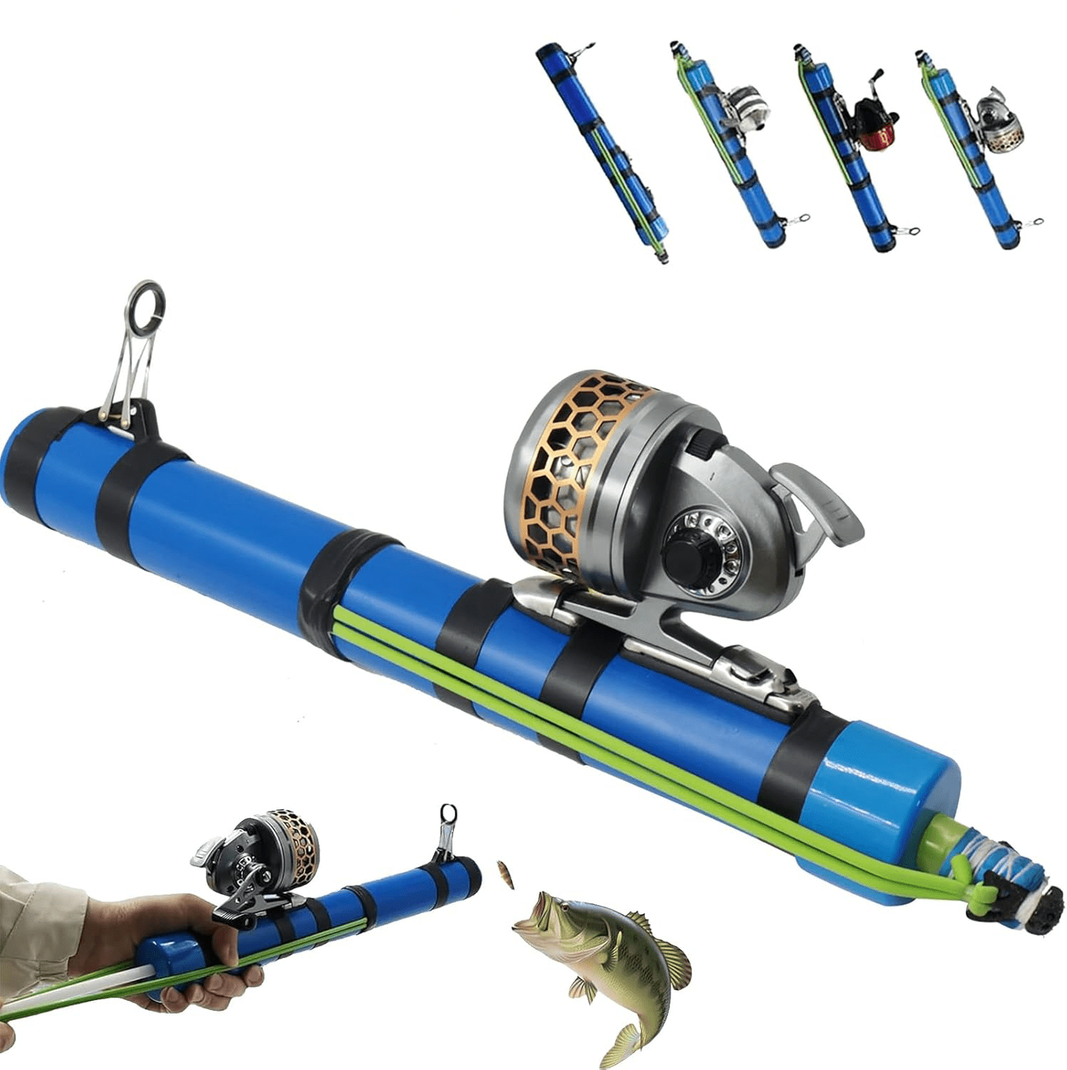 Slingshot fishing rod, portable slingshot fishing rod with slingshot ...