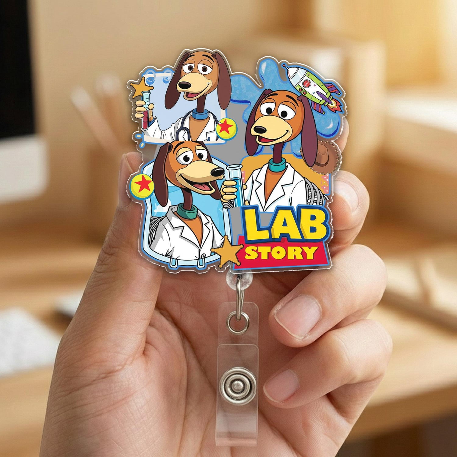 Slinky Dog Lab Week 2026 Badge Reel, Lab Story Medical Badge Holder ...