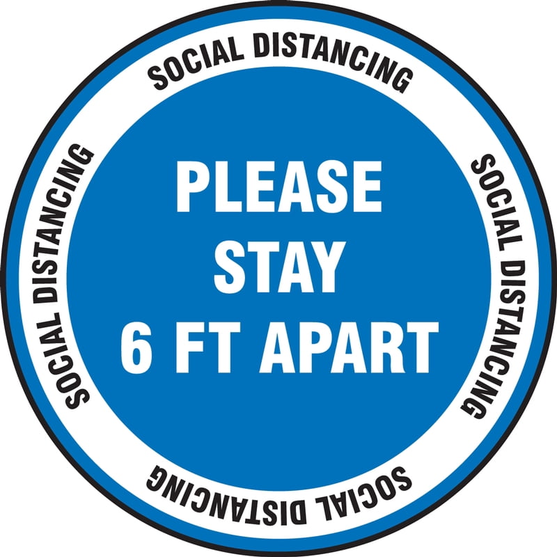 Slip Gard Floor Sign Please Stay 6 Ft Apart Social Distancing Warning ...