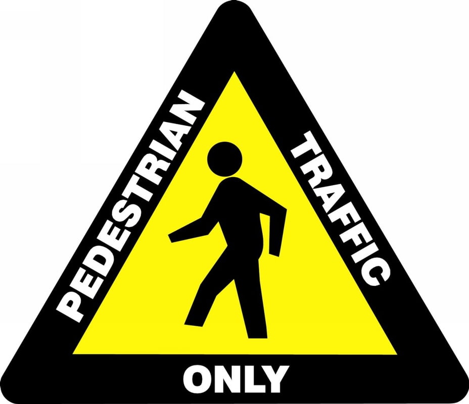 Slip Gard Shape Floor Sign Pedestrian Traffic Only Metal Signs 12 Inch ...