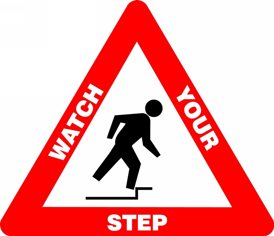 Slip Gard Triangle Floor Sign Watch Your Step Aluminum 12 Inch Uv Ink ...
