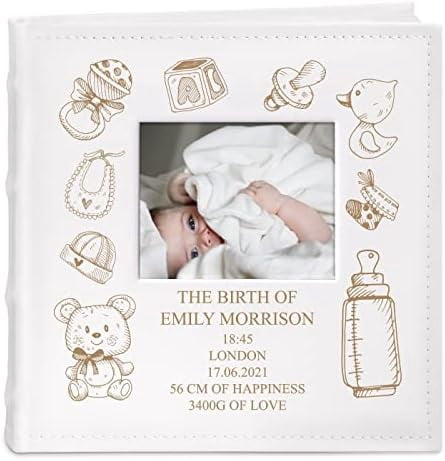 Slip-In Photo Album for kids - Engravable white cover with a photo ...