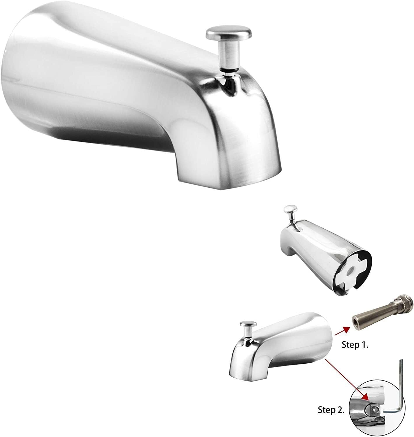 "Heavy Duty Universal 4 1/2"" Copper Pipe Slip On Bathroom Tub Spout ...