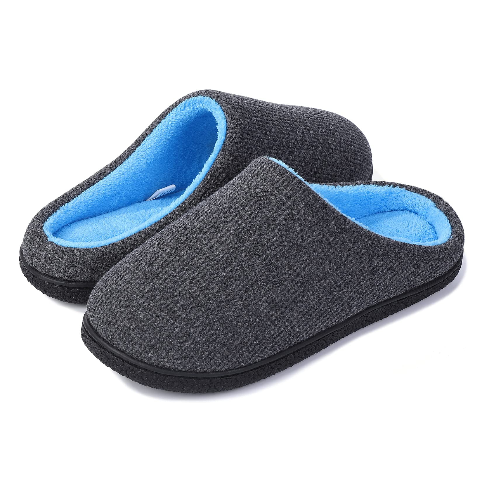 Slip On Slippers for Men Cozy Memory Foam Bedroom Indoor Slippers Non ...