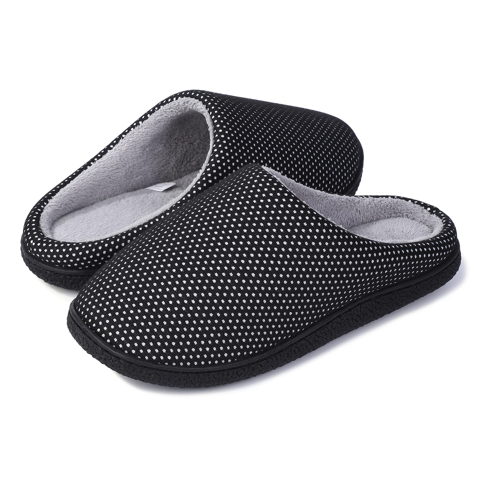 Slip On Slippers for Men Cozy Memory Foam Bedroom Indoor Slippers Non ...