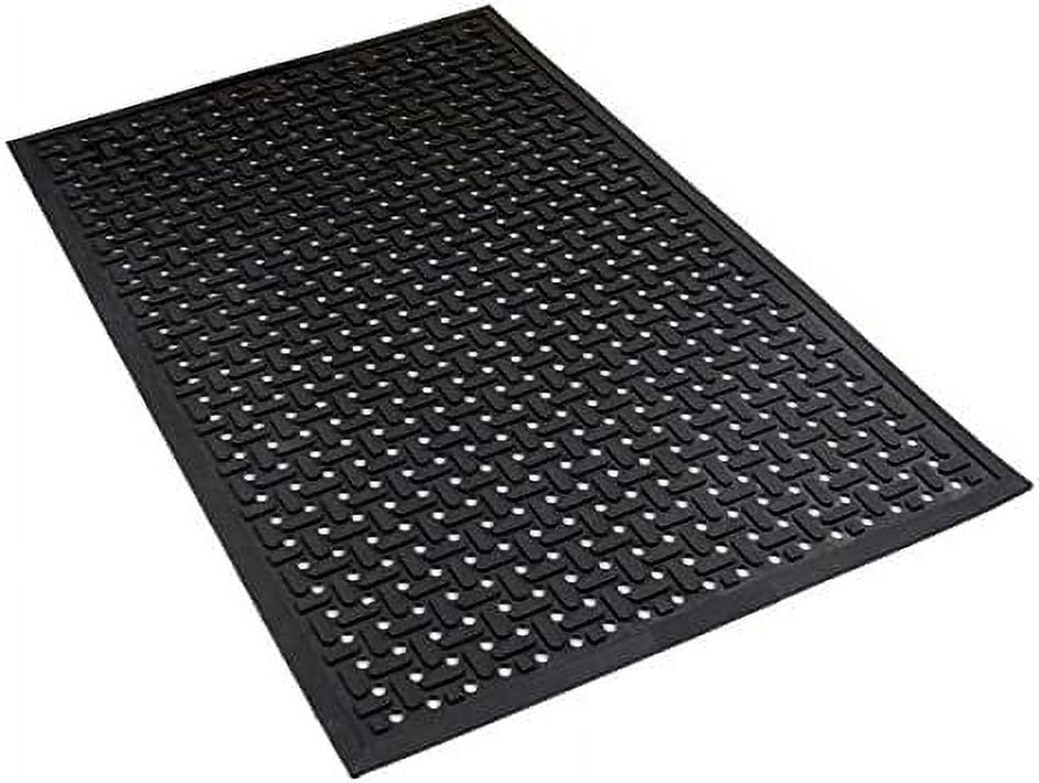 Slip Resistant Black 3' x 9' Rubber Drainage 3/8 inch Thickness ...