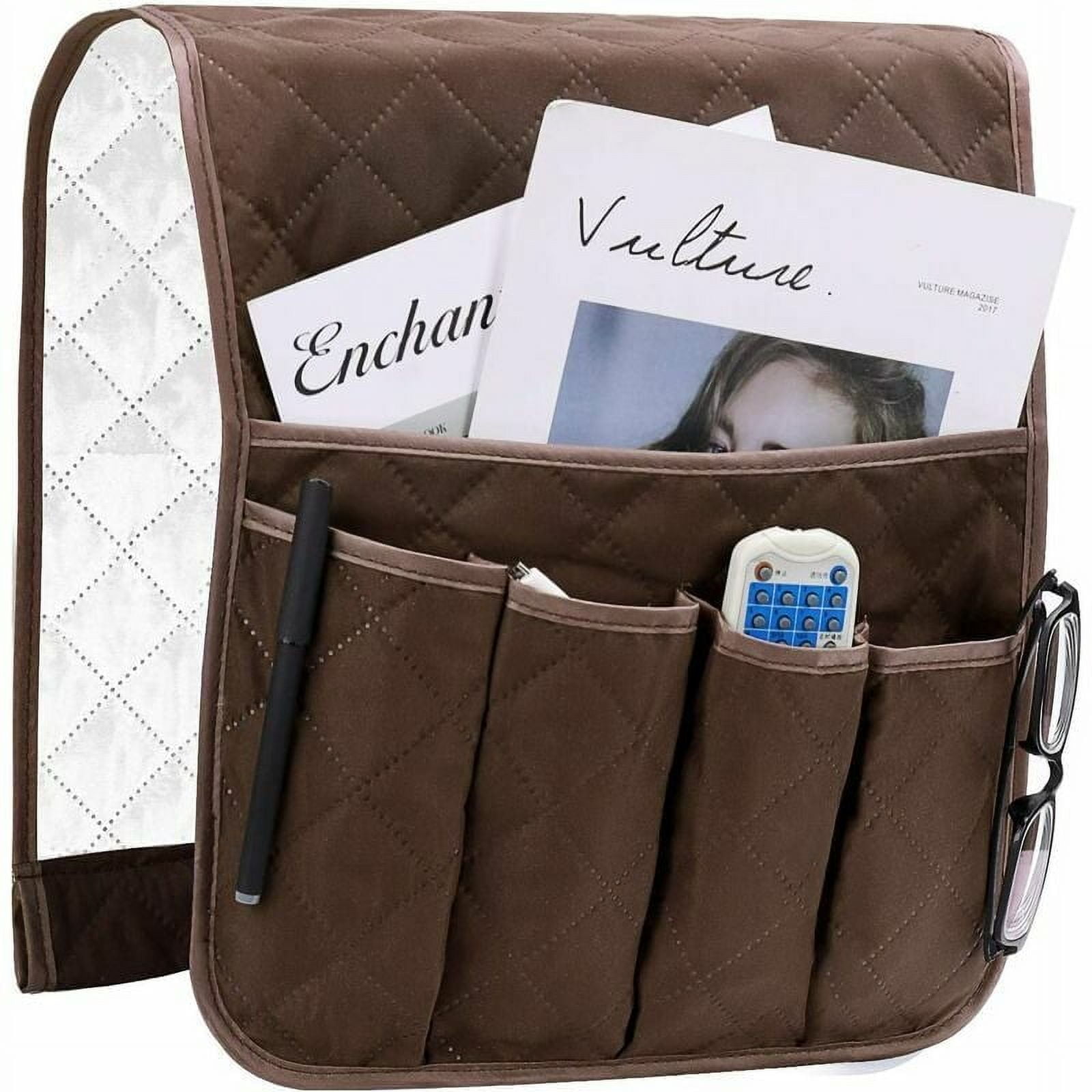 Sofa Armrest Organizer in Grey, Non-Slip Design & Expandable Magazine ...