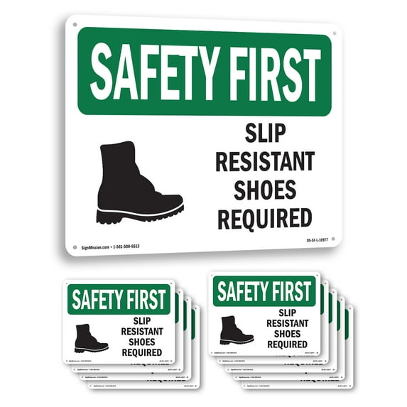 Slip Resistant Shoes Required With Symbol OSHA SAFETY FIRST Rigid ...