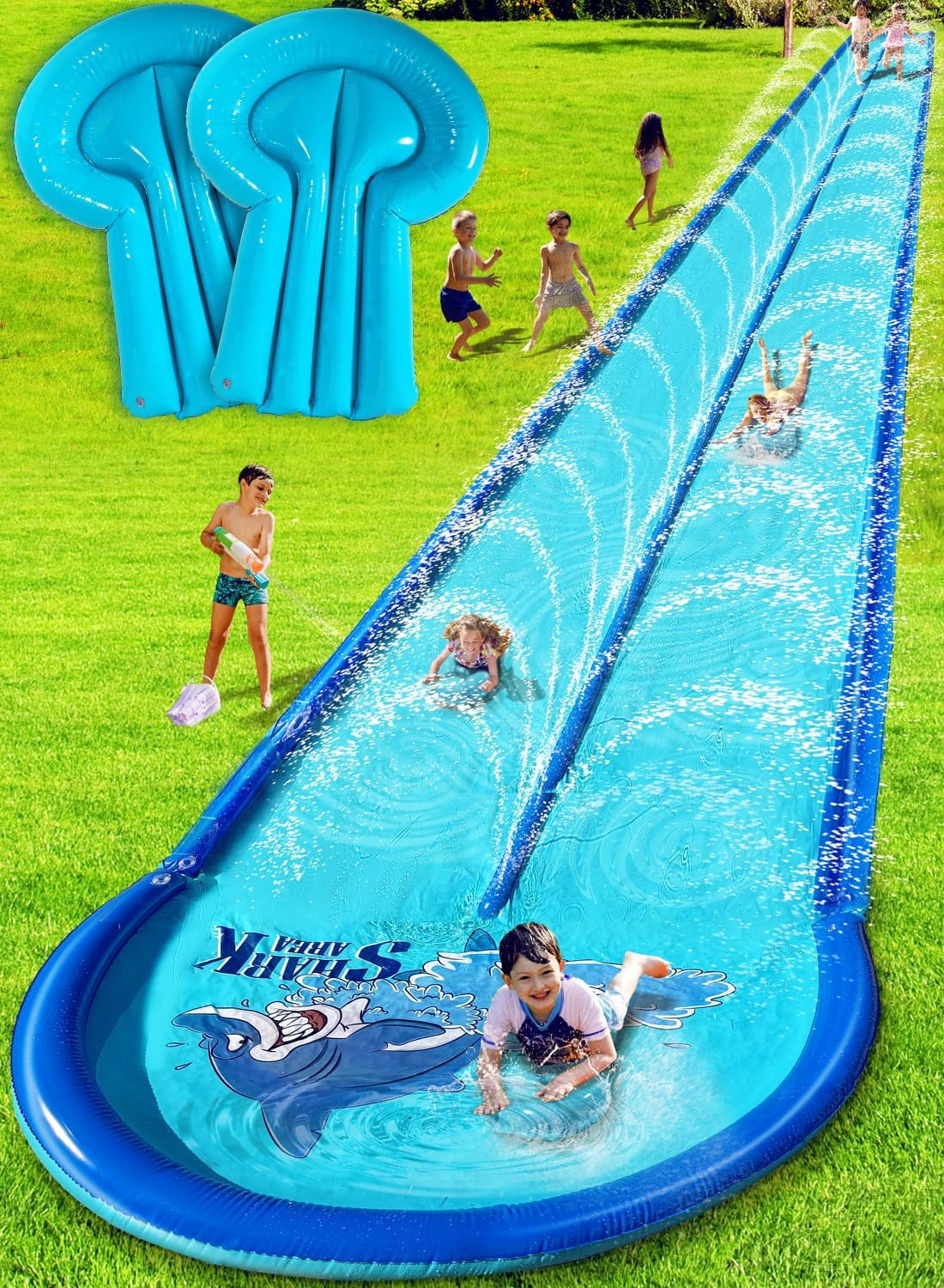 Slip and Water Slide for Kids and Adults Backyard 32ft with Extra-Large ...