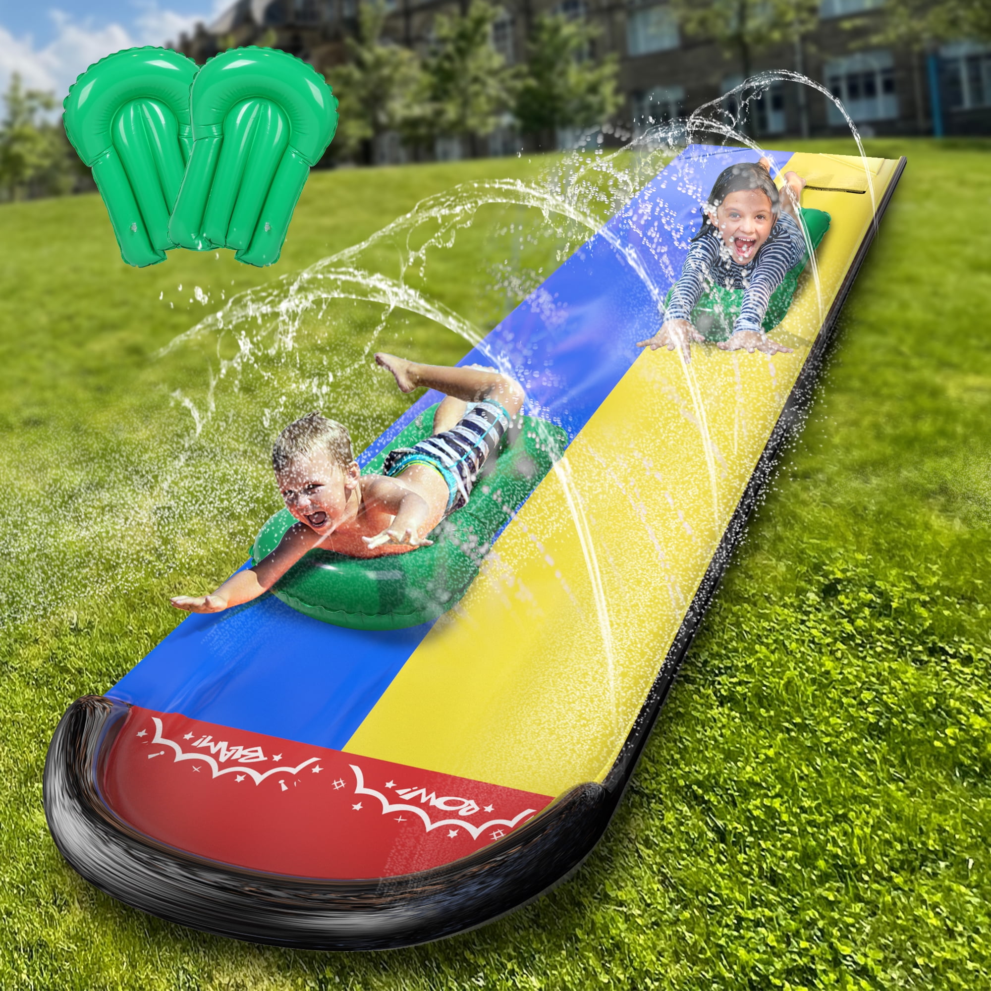 Slip and Slide for Kids Adult backyard Game,with 2 Bodyboards,Outdoor ...