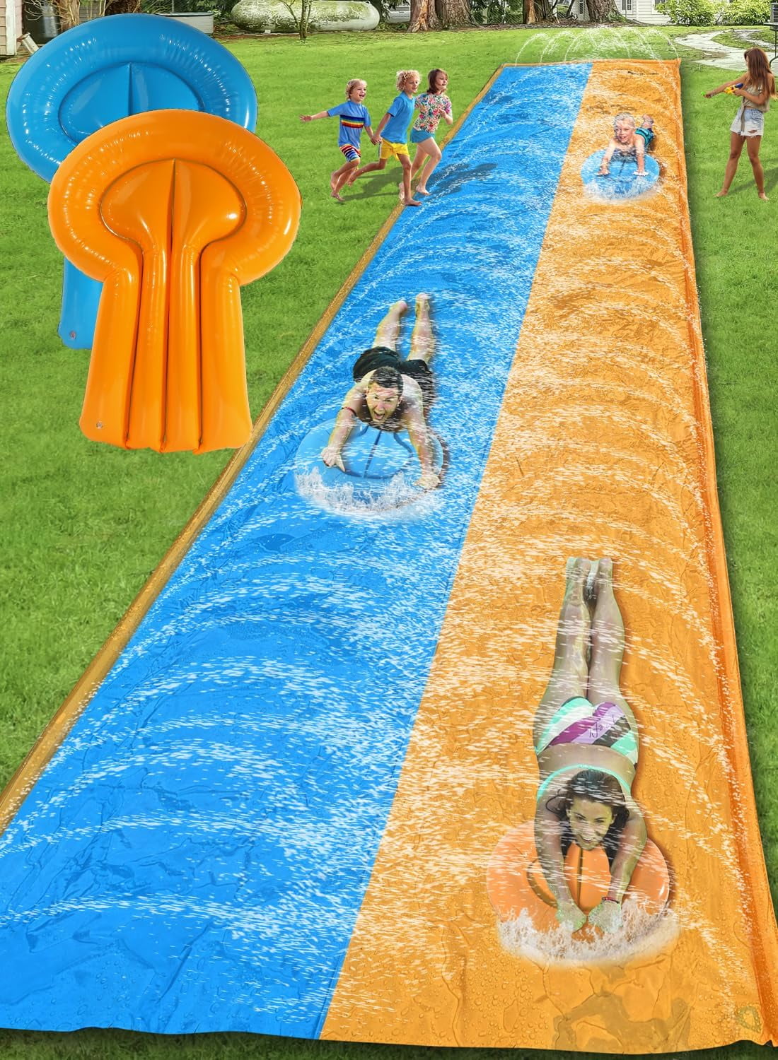 Slip and Water Slide for Kids and Adults 30FT Extra Long Water Slide ...