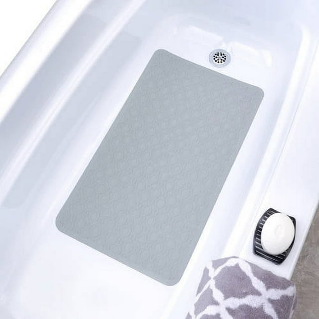 SlipX Solutions 15" x 27" Large Rubber Bath Safety Mat (Gray) - Walmart.com