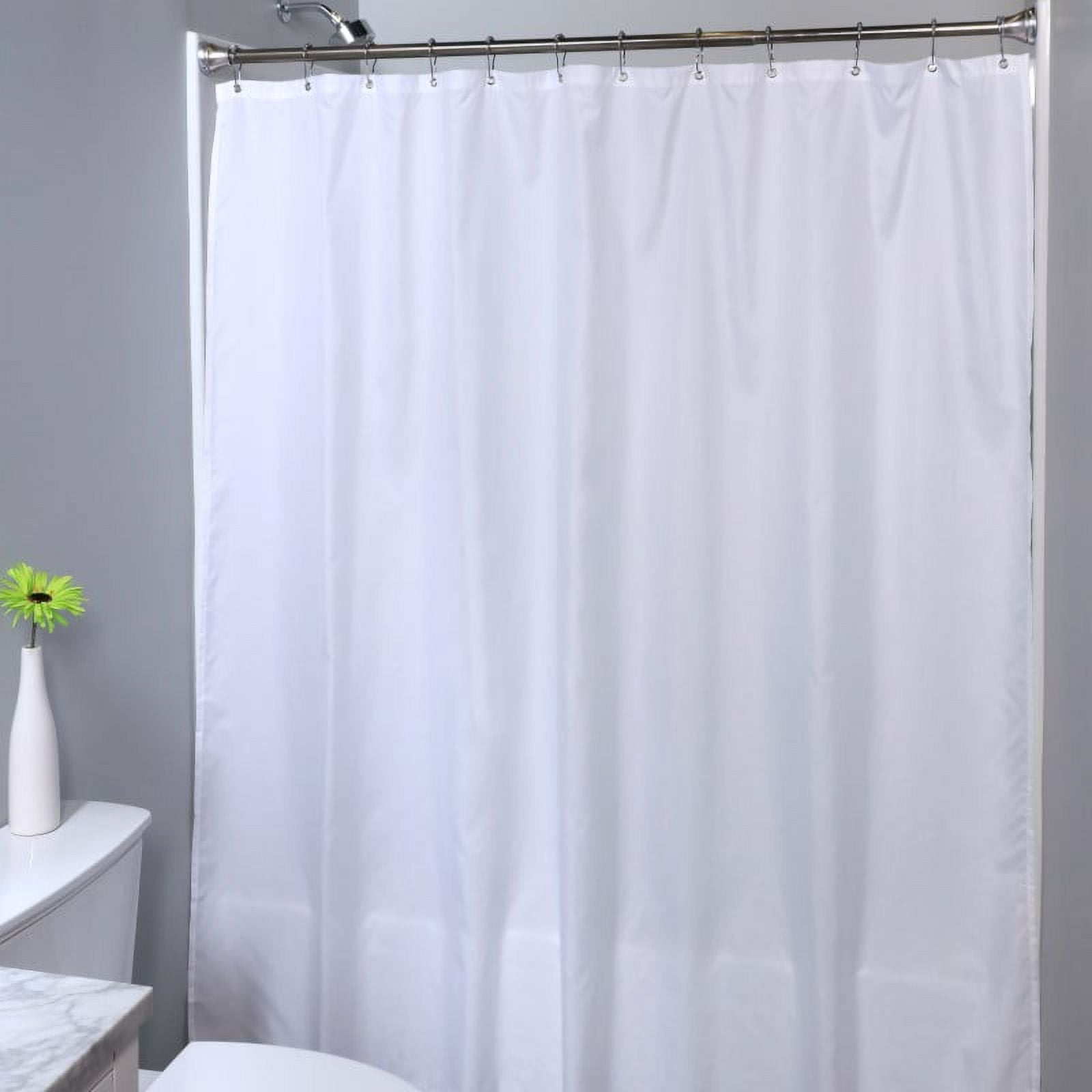 SlipX Solutions 70 in. x 72 in. Soft Microfiber Fabric Shower Curtain ...
