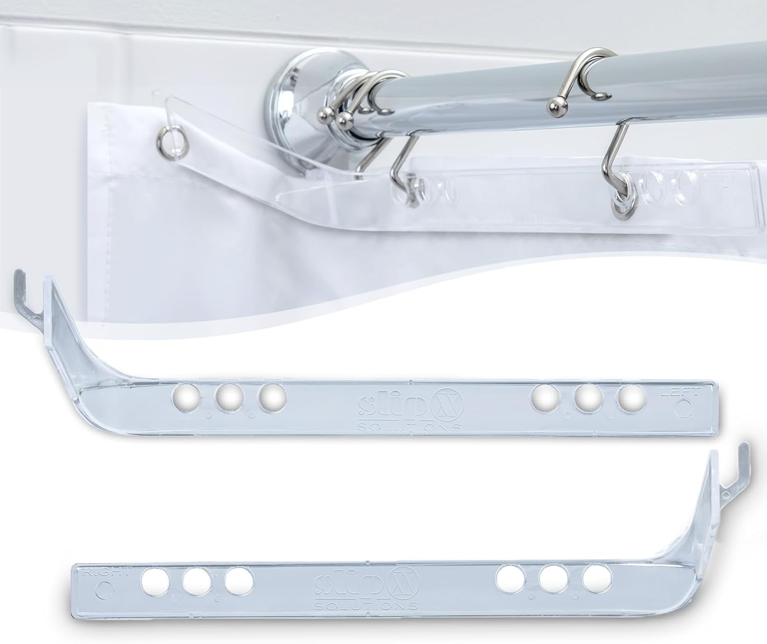 SlipX Solutions Bathtub Shower Curtain Splash Guards, Plastic Floor ...