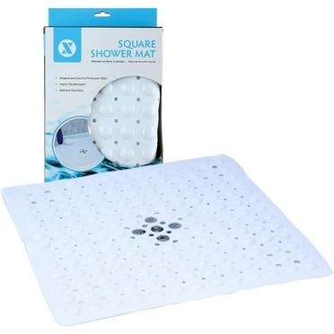 SlipX Solutions 27 x 27 Extra Large Square Shower Mat in Translucent ...