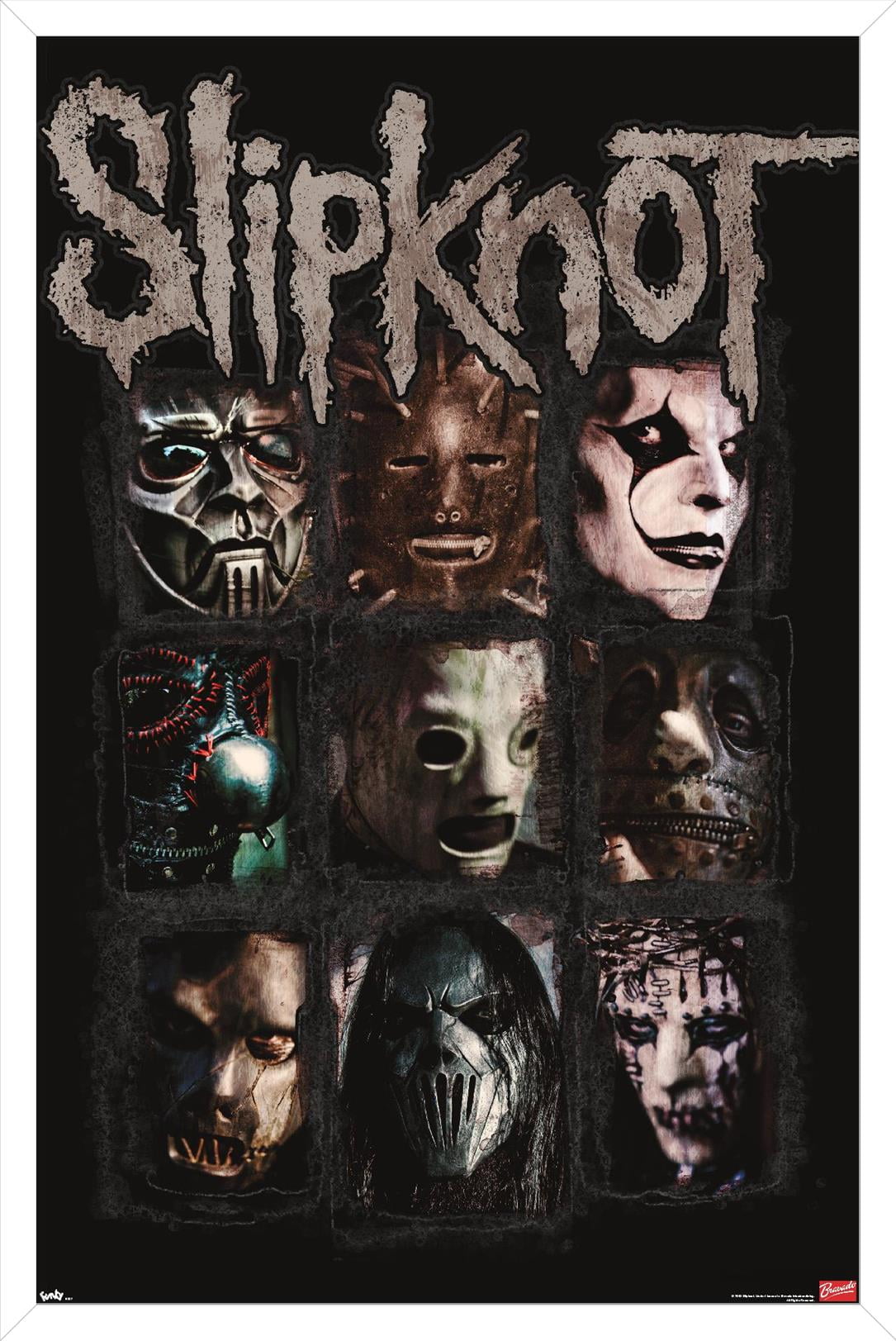 Slipknot - Masks 08 Wall Poster, 14.725" x 22.375" Framed - Walmart.com