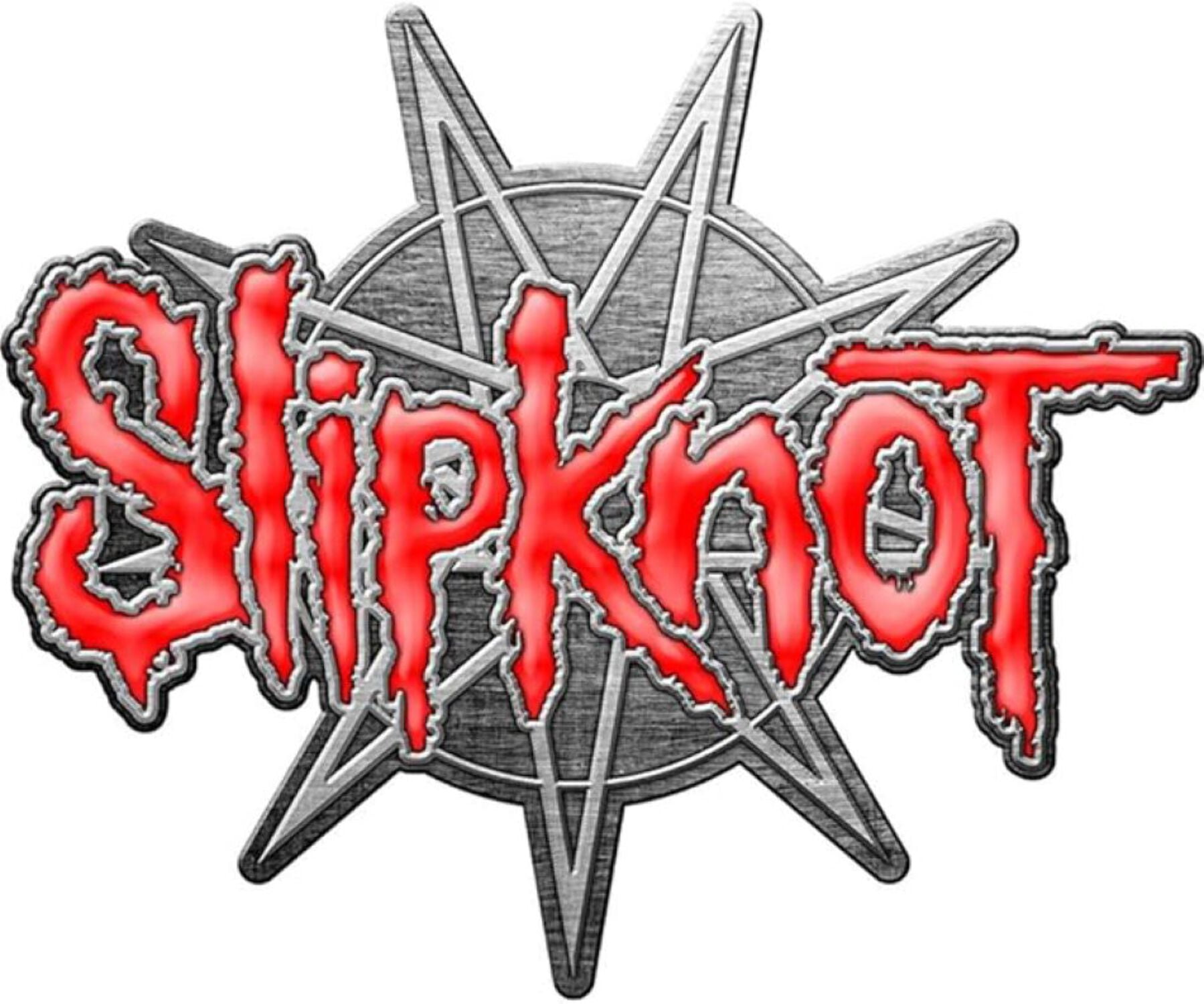 Slipknot Pin Badge 9 Pointed Star Band Logo new Official Red Lapel ...