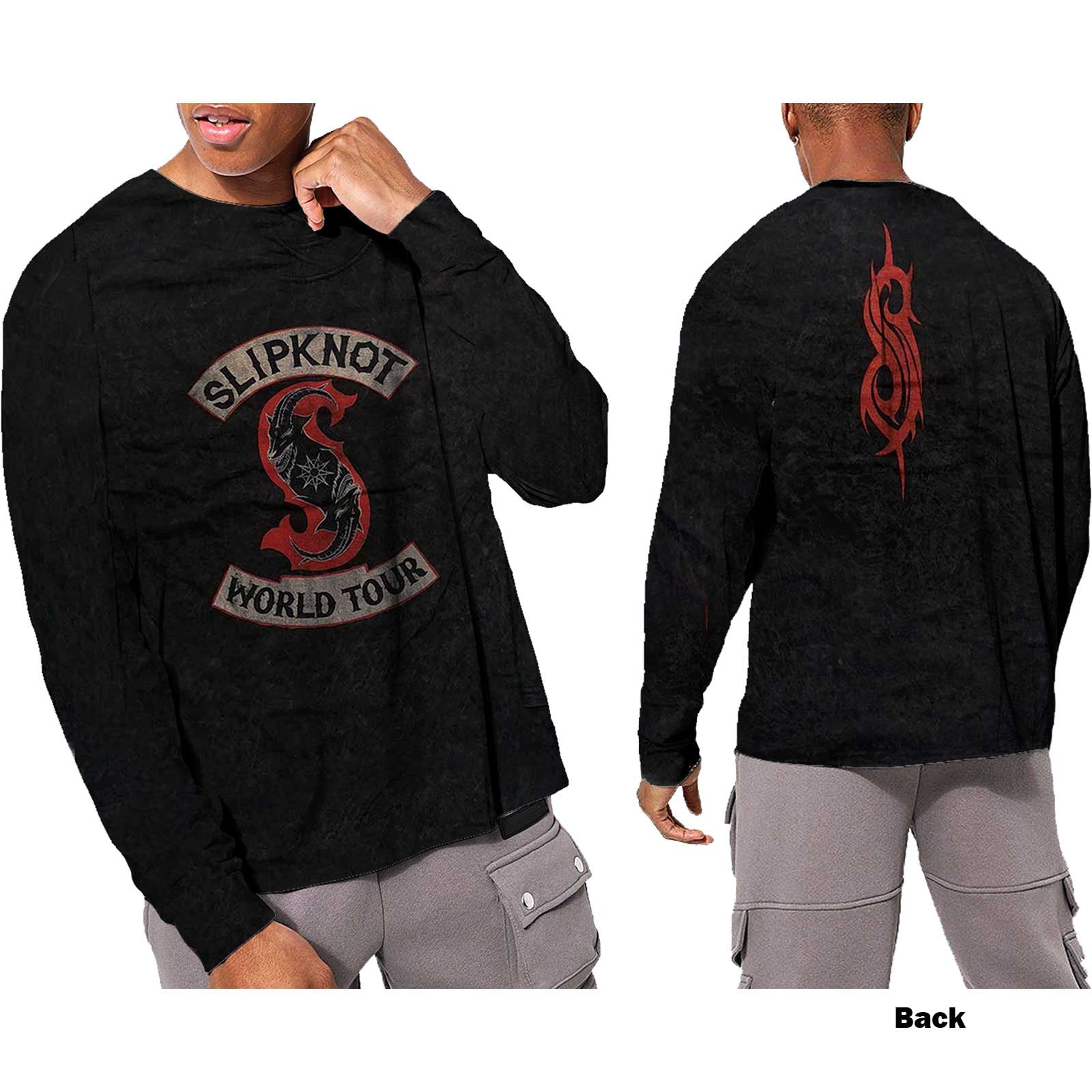 Slipknot Unisex Long Sleeve T-Shirt Patched Up (Wash Collection & Back ...